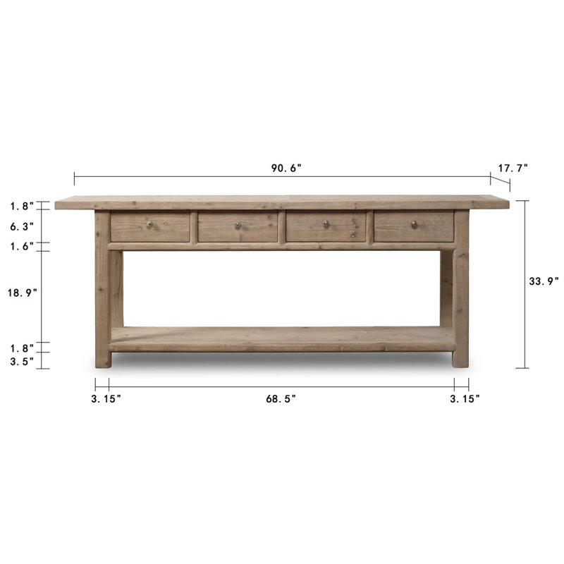 Lily's Living Long Amalfi Console Table With 4 Drawers 90 Inches | Wayfair
