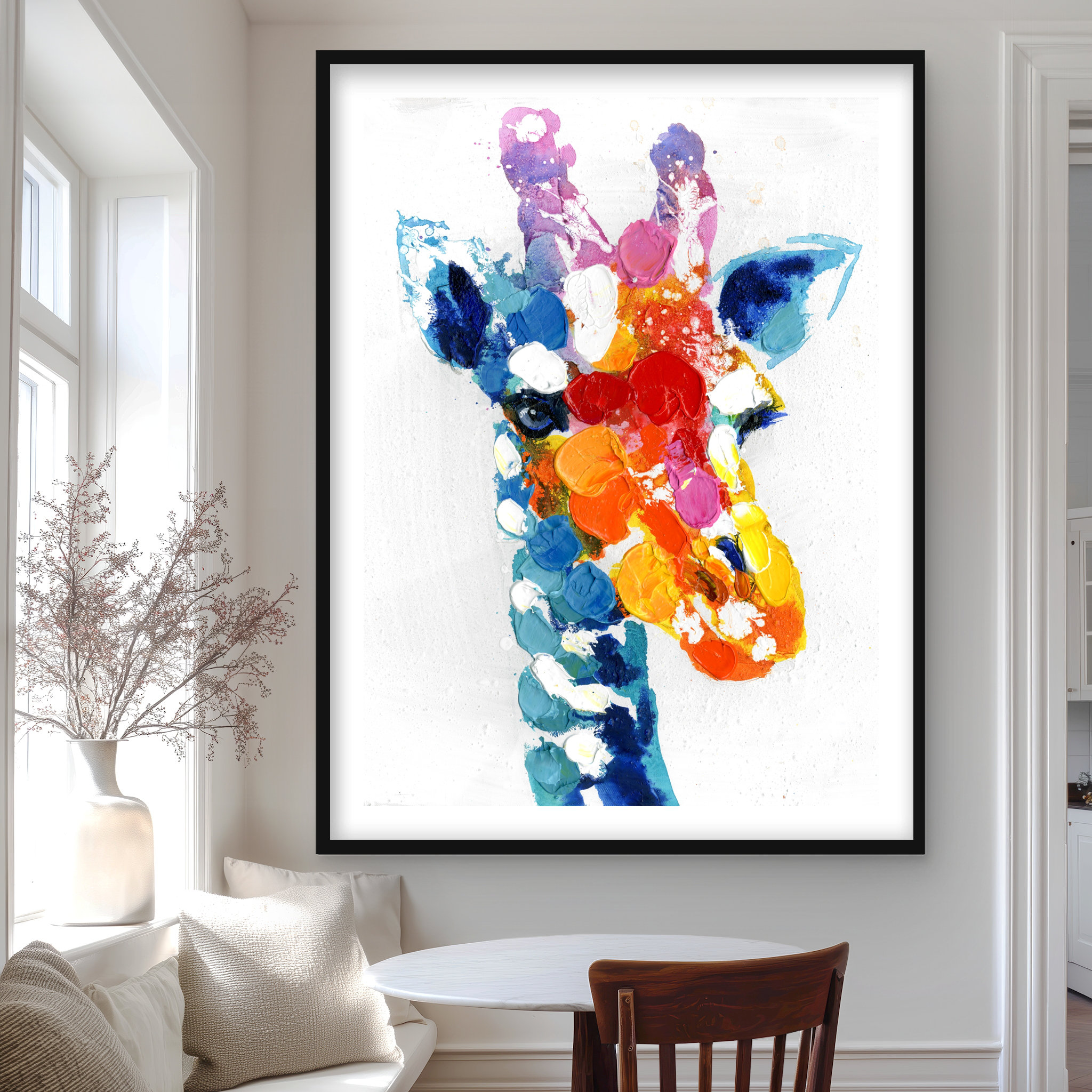 Lark Manor™ Color Spotted Abstract Giraffe | Orange Wildlife Print ...