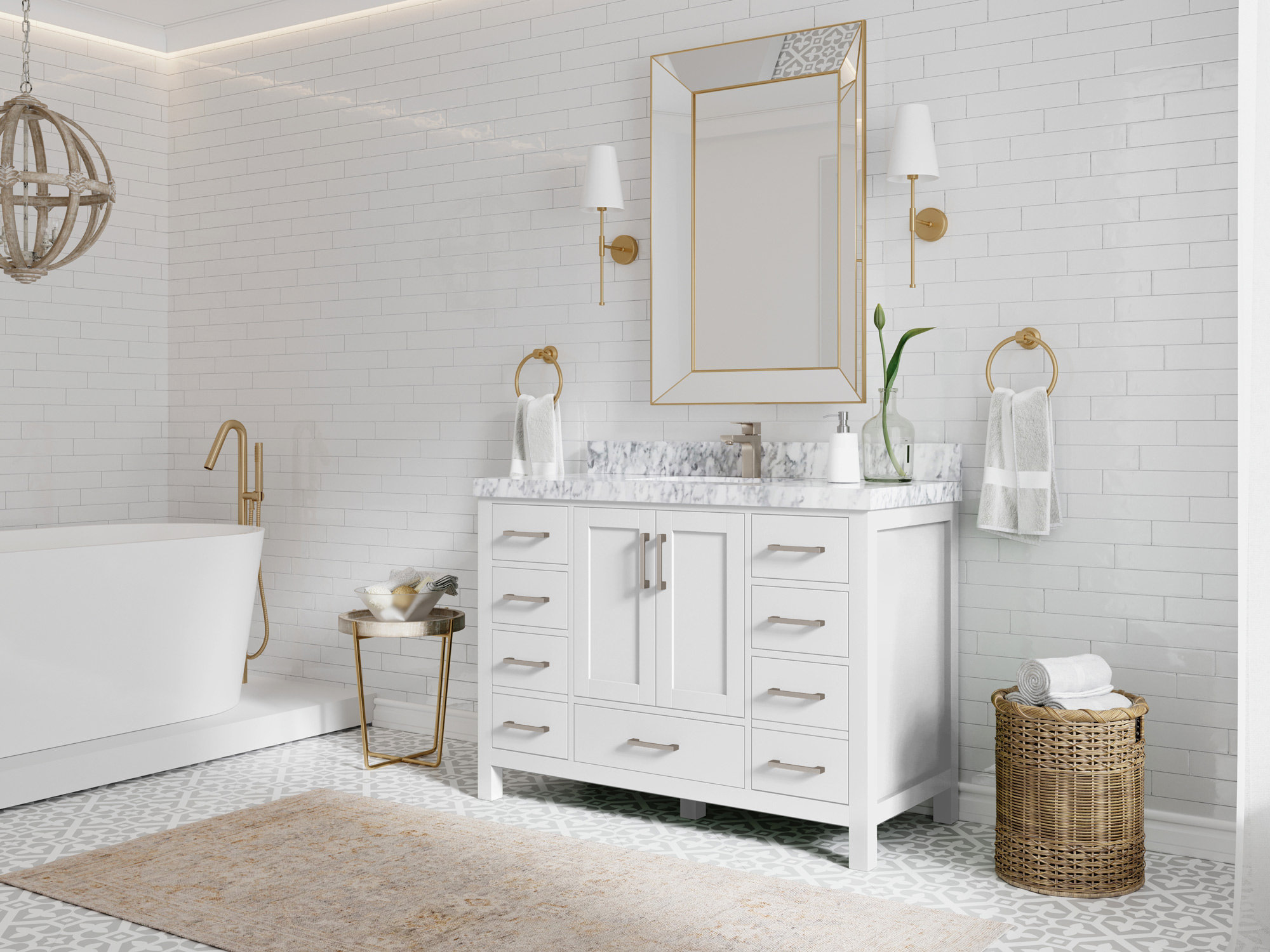 Willow Collections Malibu 48" Single Bathroom Vanity Set | Wayfair