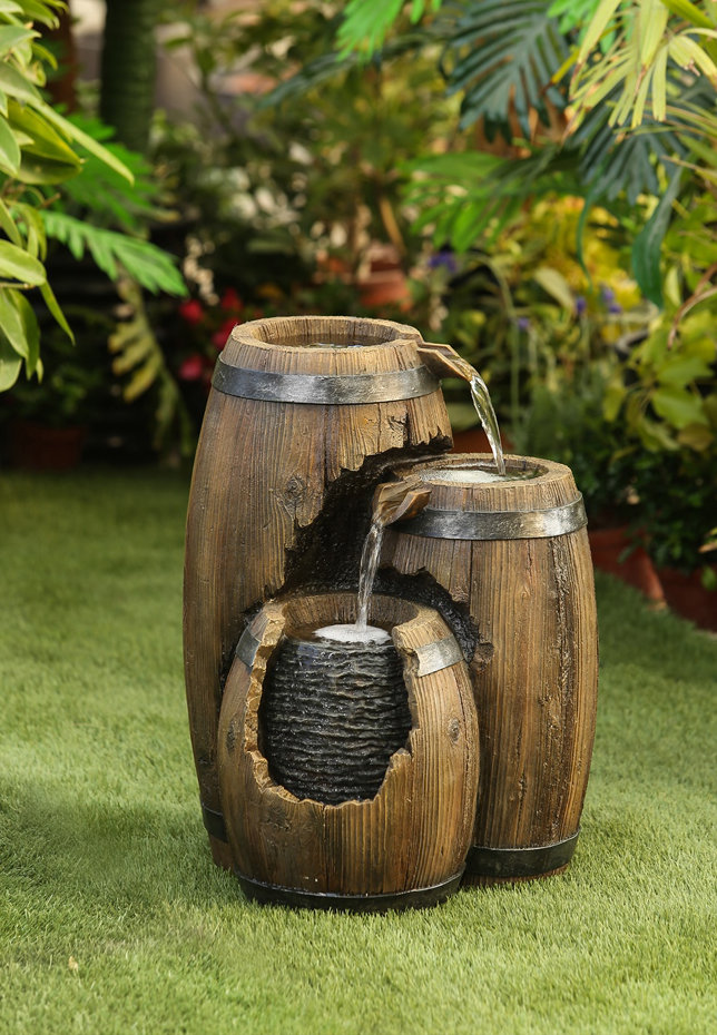 August Grove Alidus Resin Broken Barrel Fountain & Reviews - Wayfair Canada