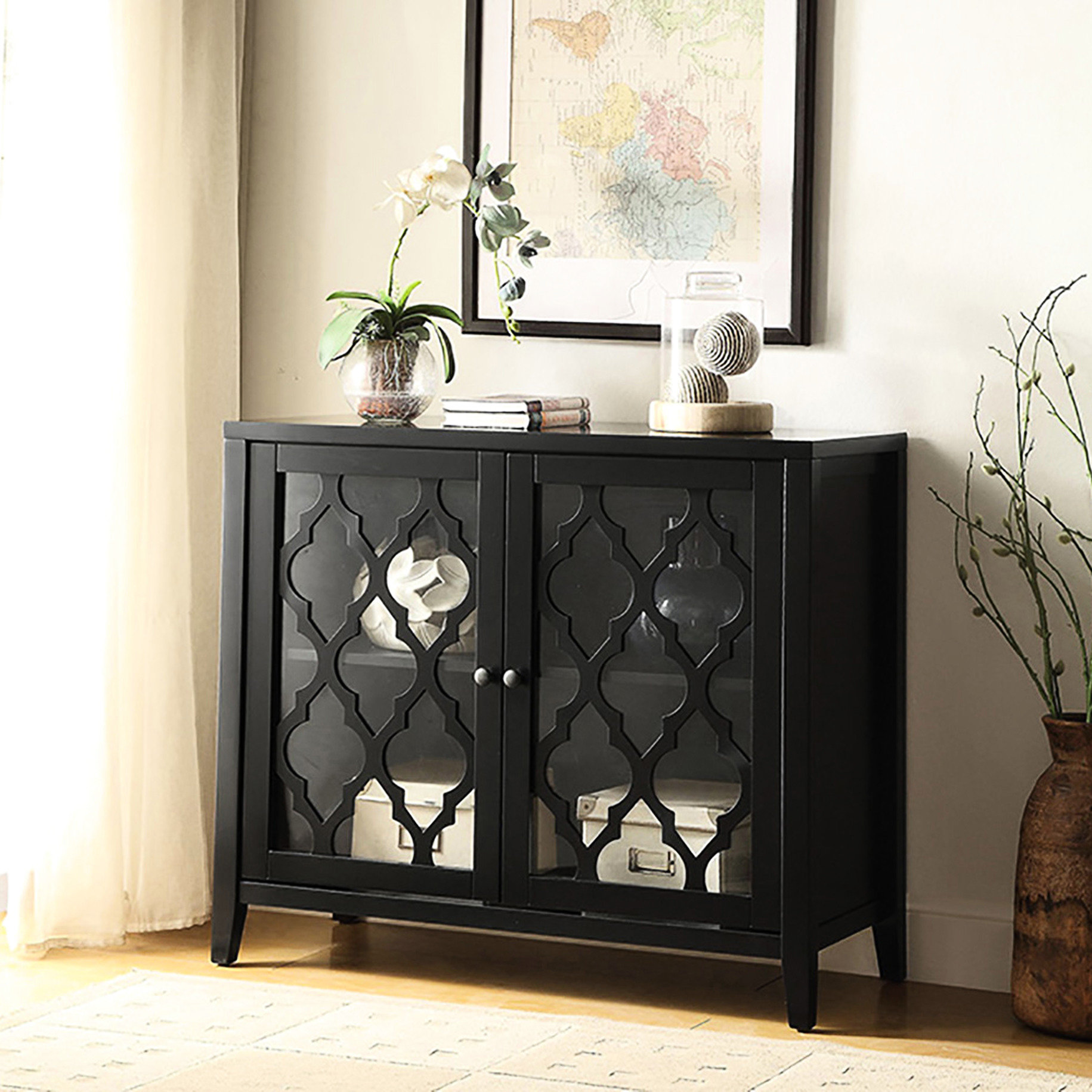 Latitude Run® Console Table With Shelf And Attractive : Chic For Living ...