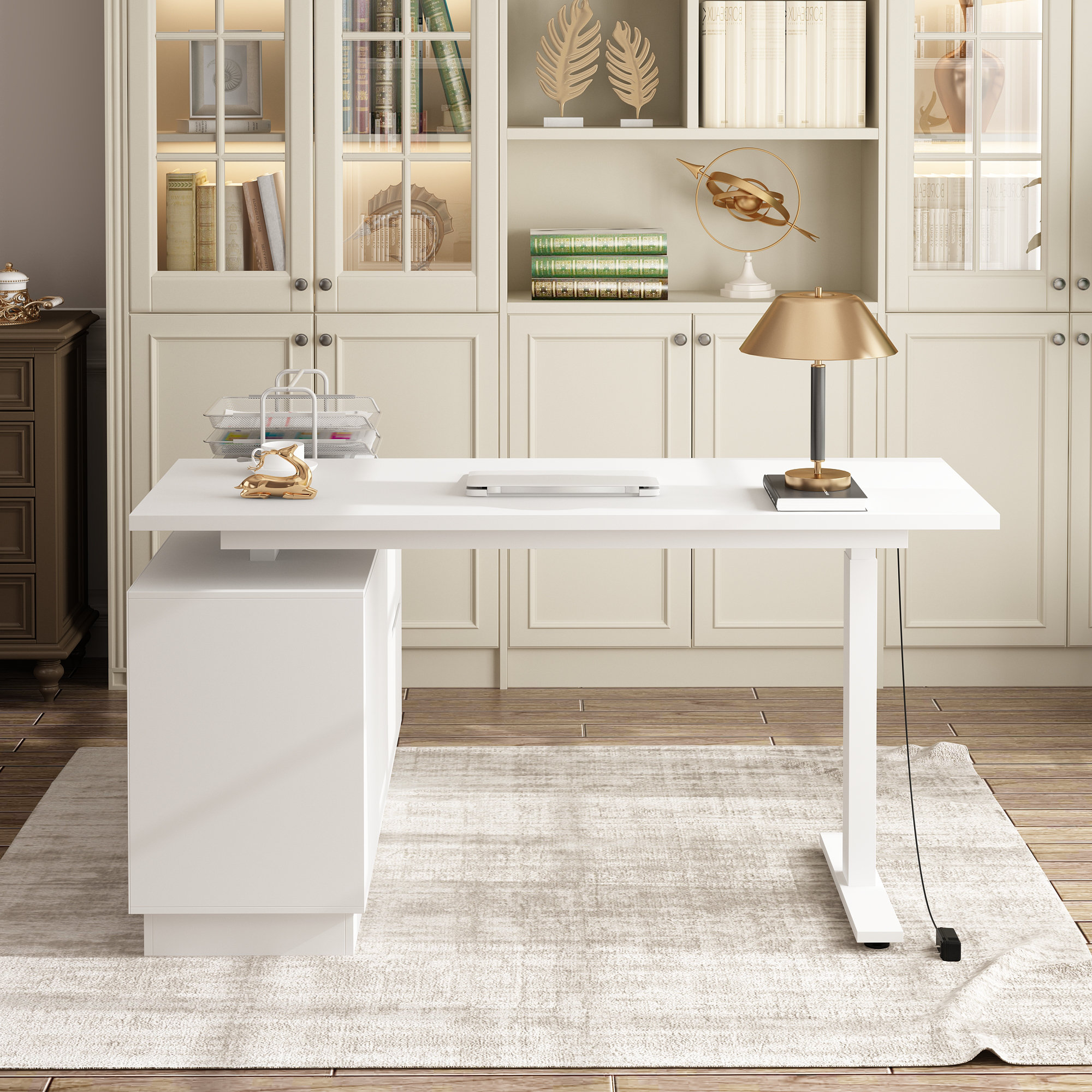 Ivy Bronx Adjustable Height Standing Desk With Electric Lift System, 48 ...