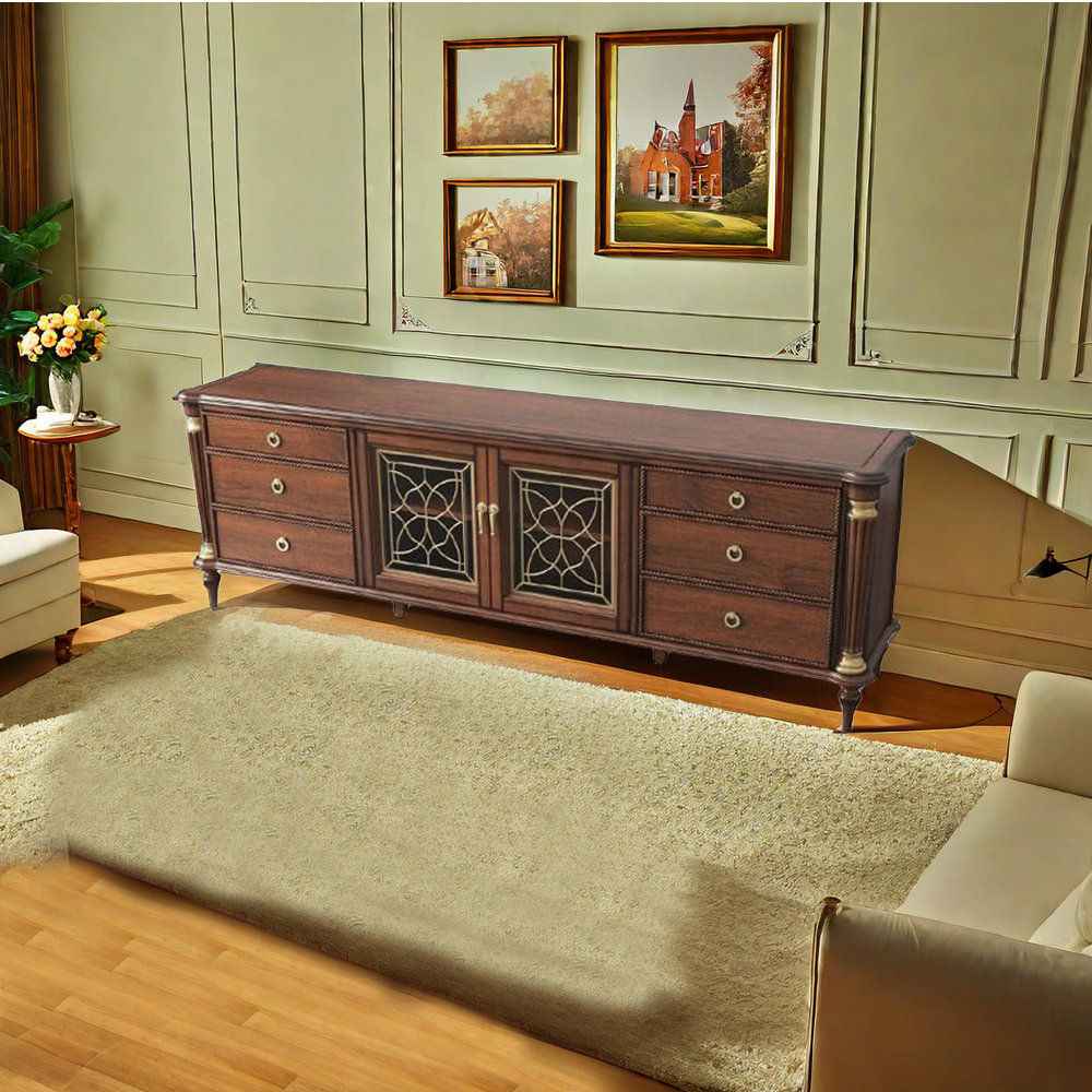 moonlight design Classical American Style Solid Wood TV Stand 78.74'' W ...