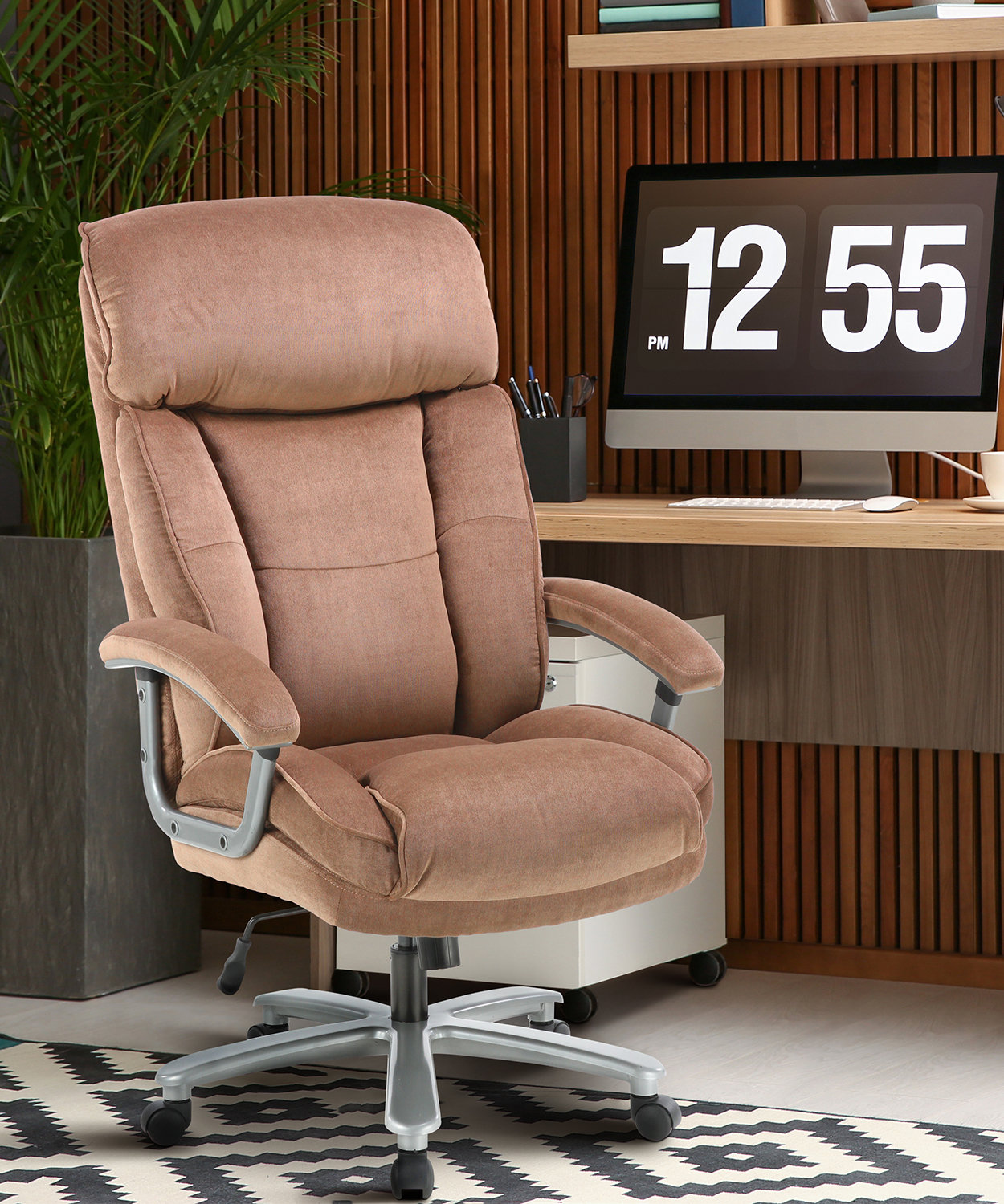 Clatina Ergonomic Big And Tall Executive Office Chair With Upholstered ...