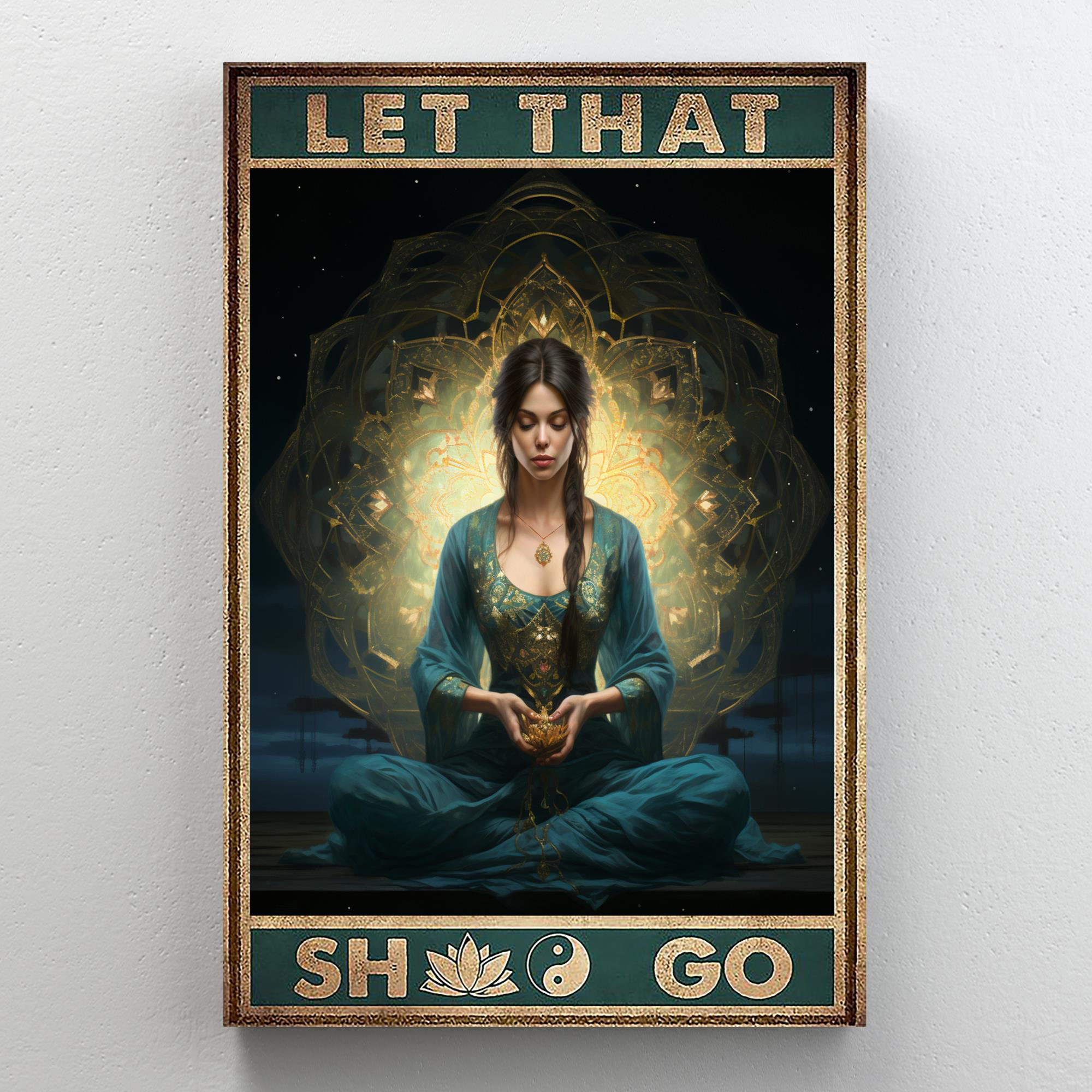 Trinx Lakiya Yoga Let That Shoo Go On Canvas Graphic Art | Wayfair