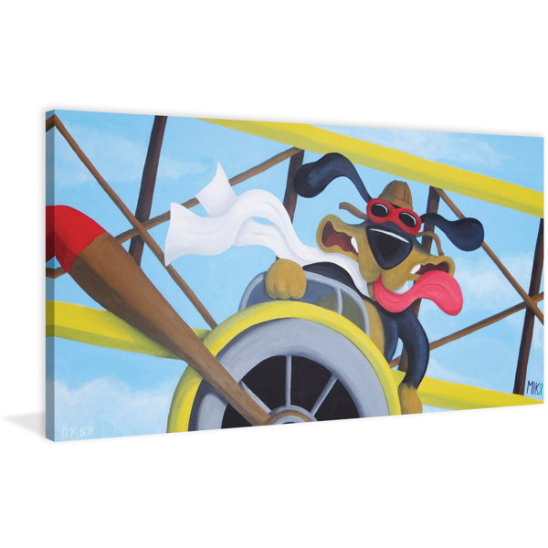 Zoomie Kids 'Fly Boy' Painting Print on Wrapped Canvas | Wayfair