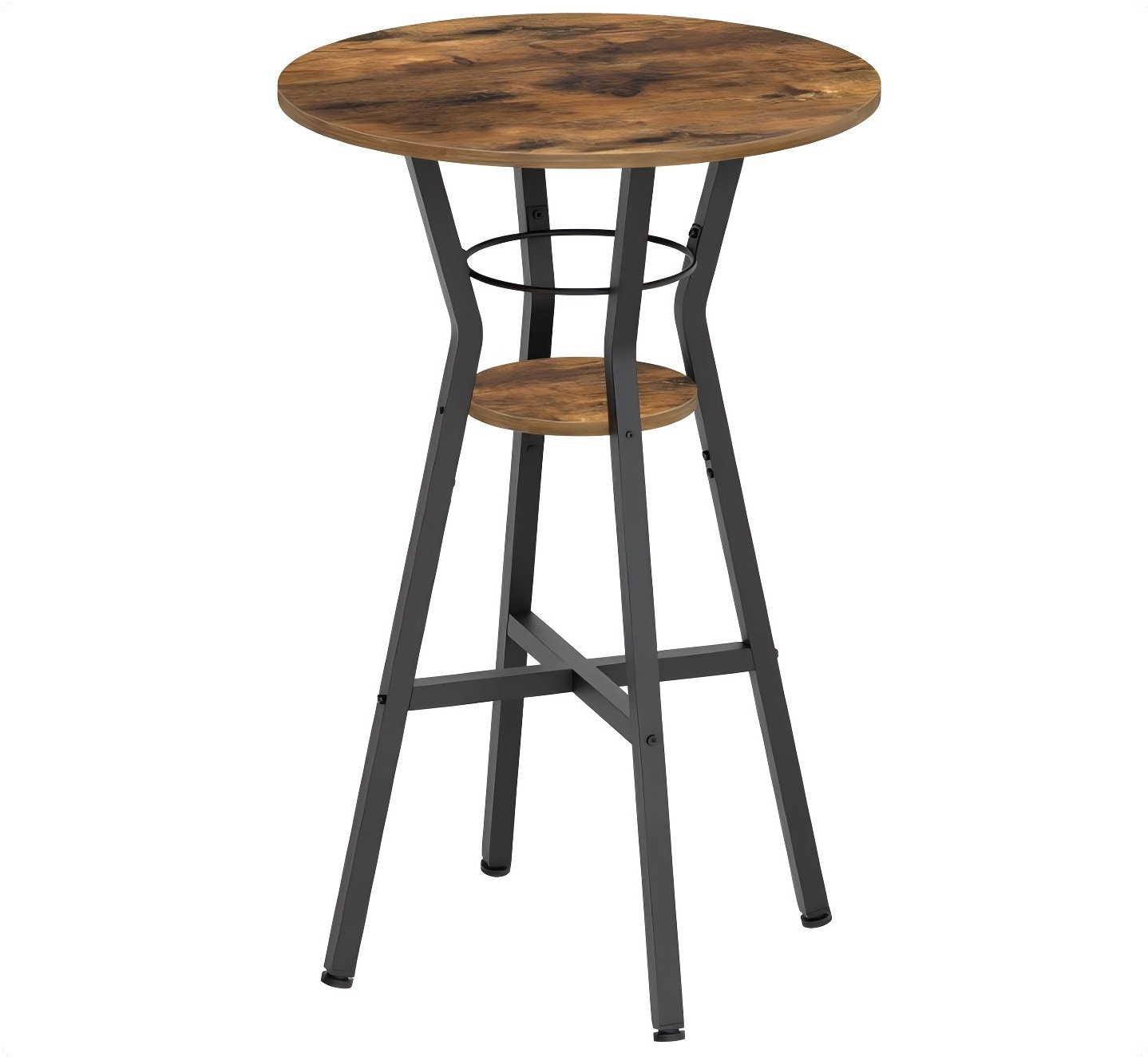 17 Stories 2-Tier Round High Top Table, Pub Table, Home Bar Counter ...