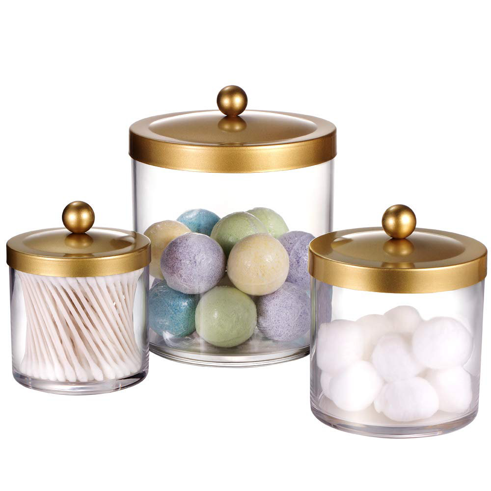 Mercer41 Clear Plastic Jars With Rust Proof Stainless Steel Lids ...