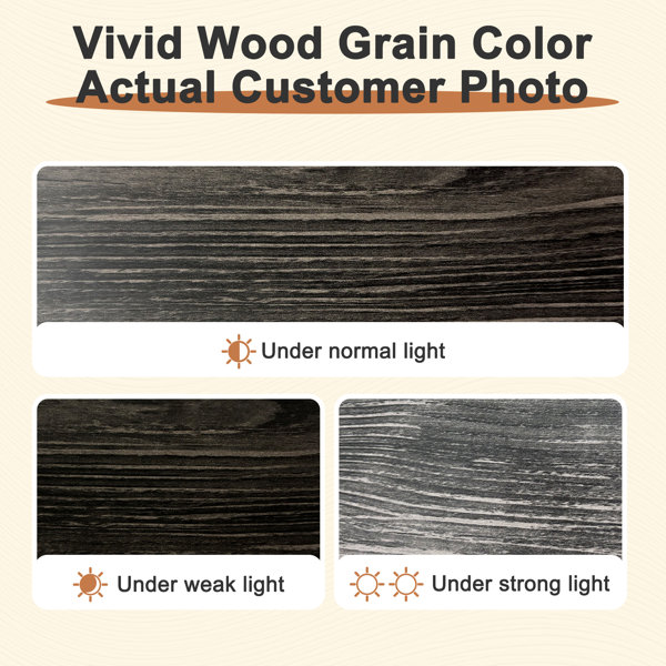 ARK DESIGN 3-Lite Glass Door Solid Manufactured Wood Ancient Wood Color ...