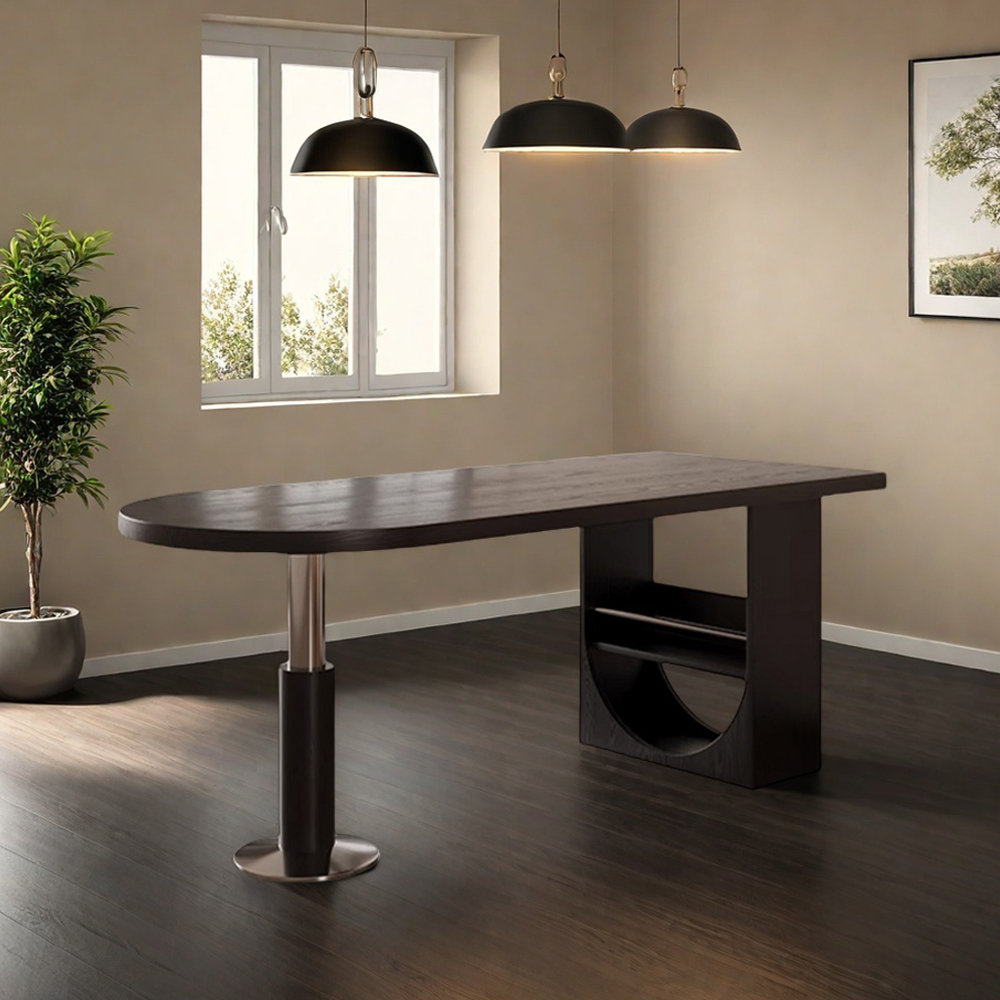 Ivy Bronx Unique And Durable Solid Wood Storage Dining Table | Wayfair