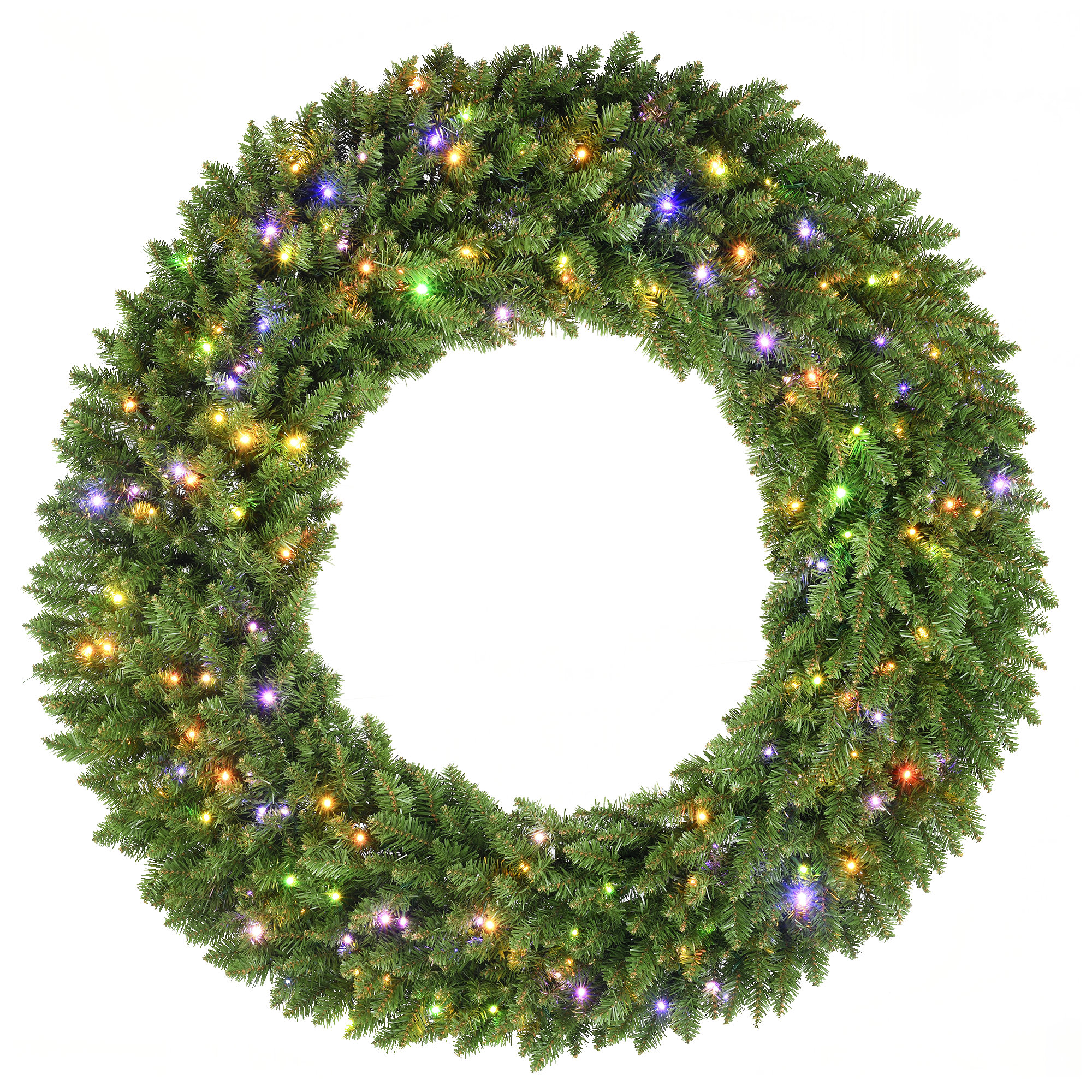 The Holiday Aisle® 48 Inch Christmas Wreath, Pre Lit Christmas Wreath ...