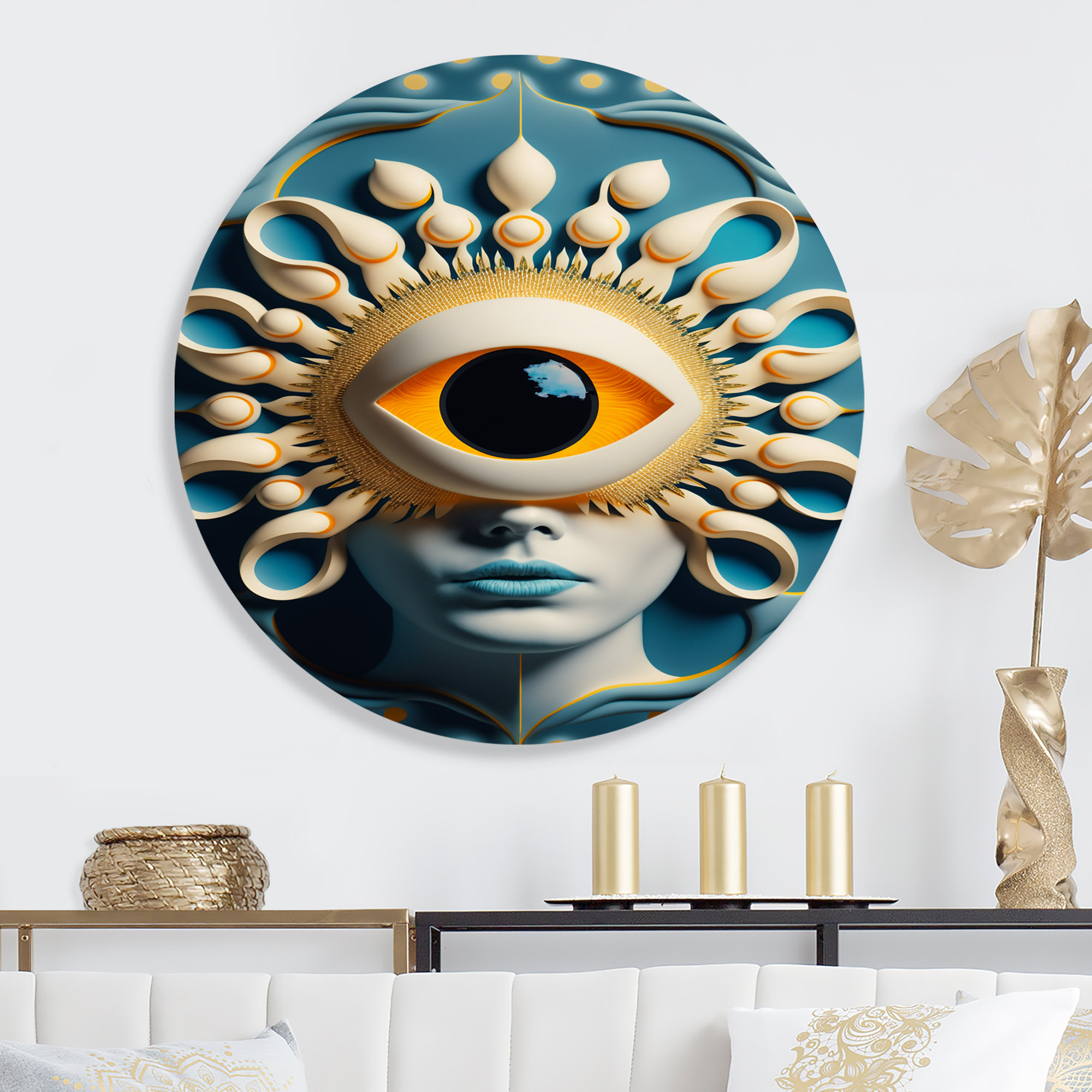 Bungalow Rose Radiant Eye Of The Beholder II - Modern Abstract Metal ...