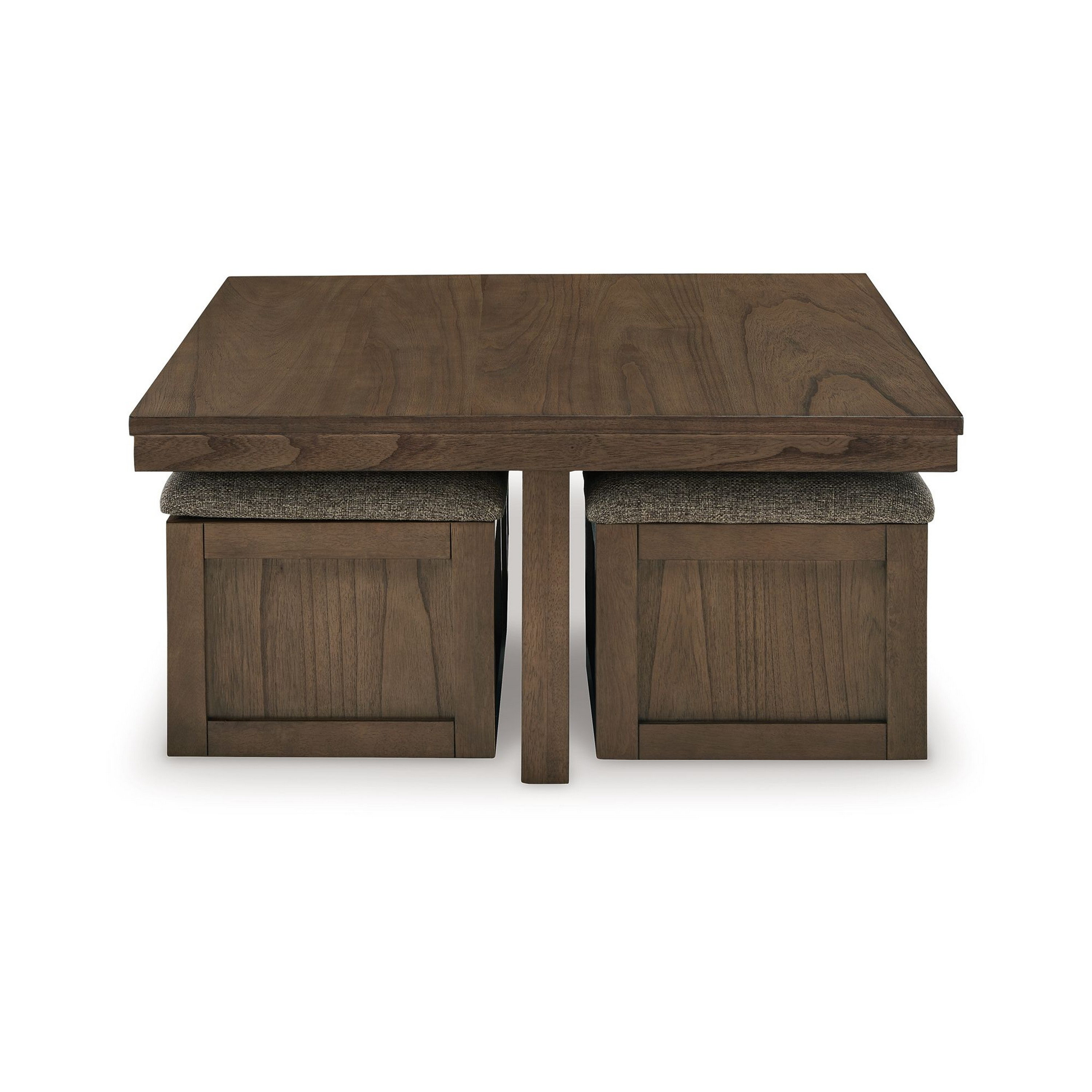 Benjara Olaf Coffee Table And 4 Nesting Stools Set, Brown Wood ...