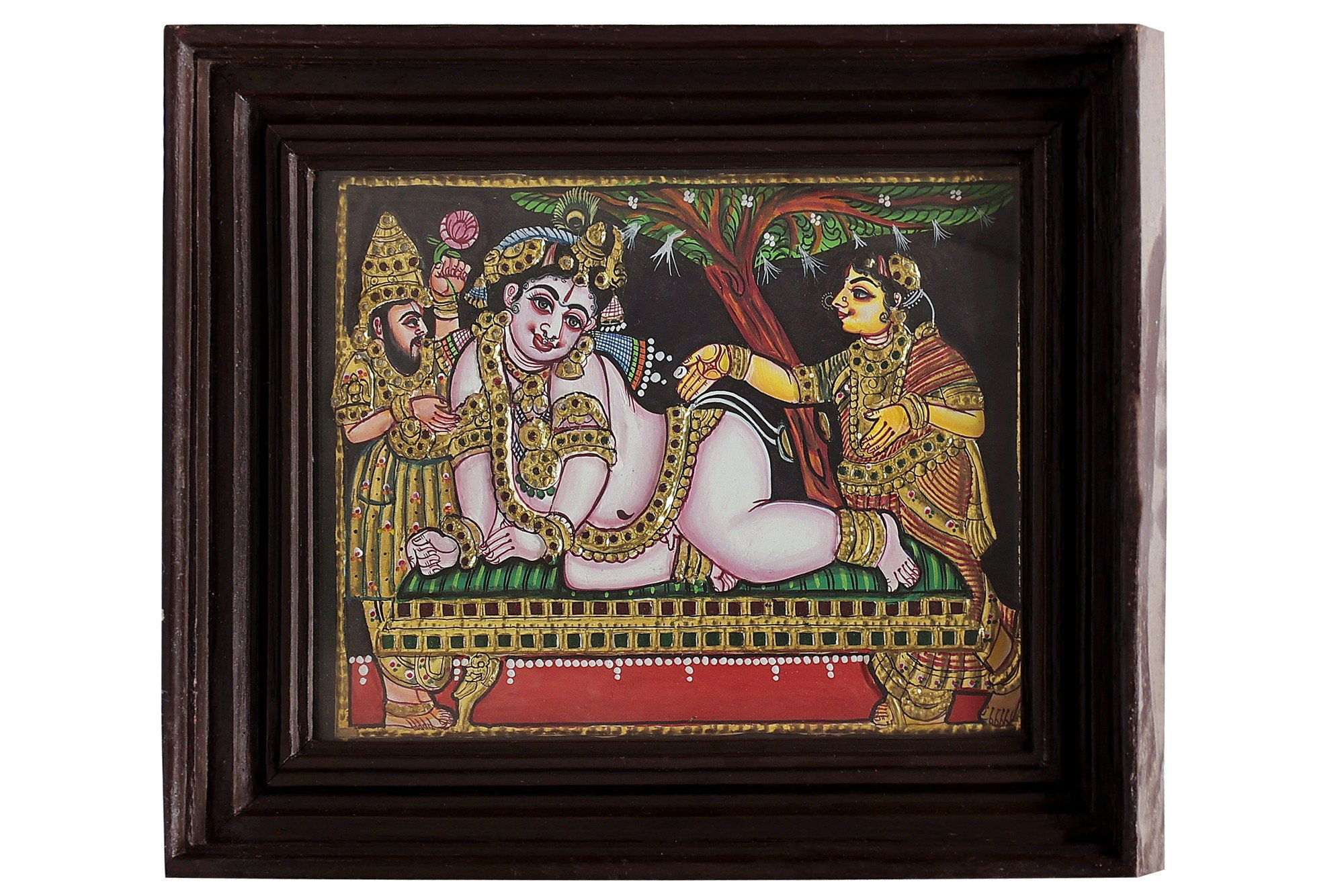 Exotic India Navaneeta Krishna Tanjore Painting | Traditional Colors ...