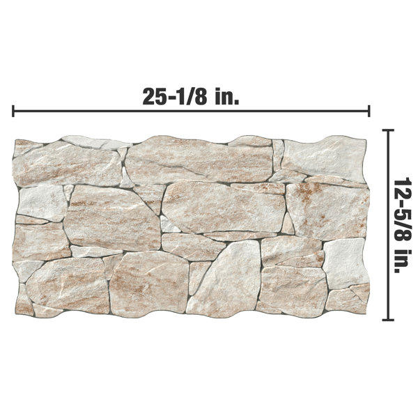 Merola Tile Caldera Roques 13" x 25" Porcelain Stone Look Wall & Floor ...