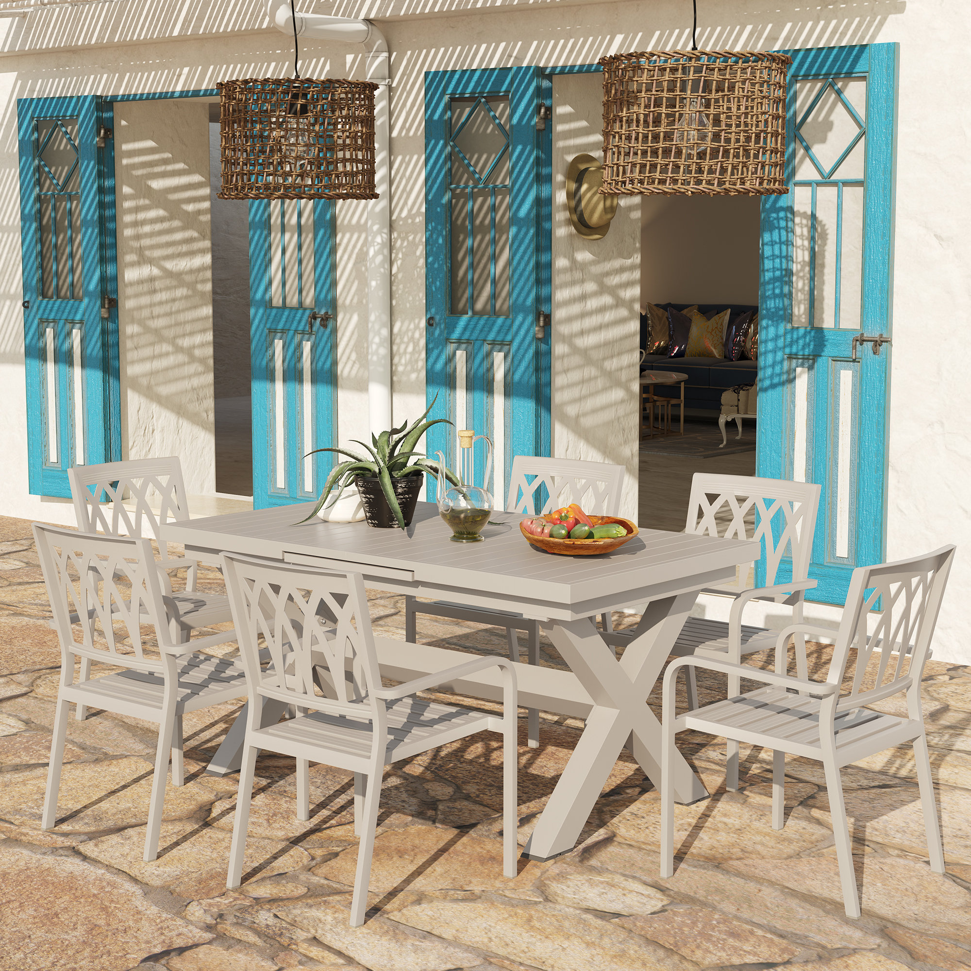 Wildon Home® Pantilie Outdoor Patio Extendable Dining Table | Wayfair
