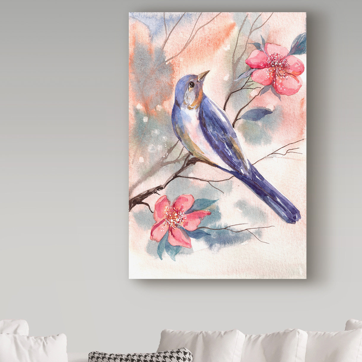 Winston Porter 'Watercolor Bird' Watercolor Painting Print on Wrapped ...
