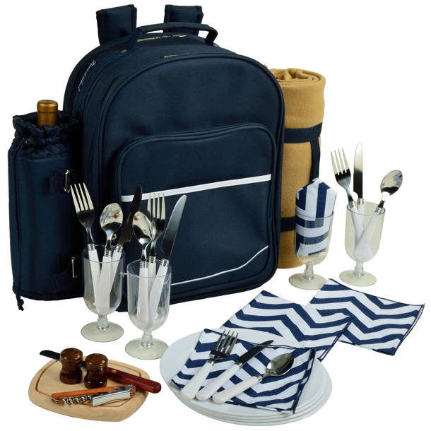 Picnic at Ascot Canvas Picnic Backpack , Service for 4 | Wayfair