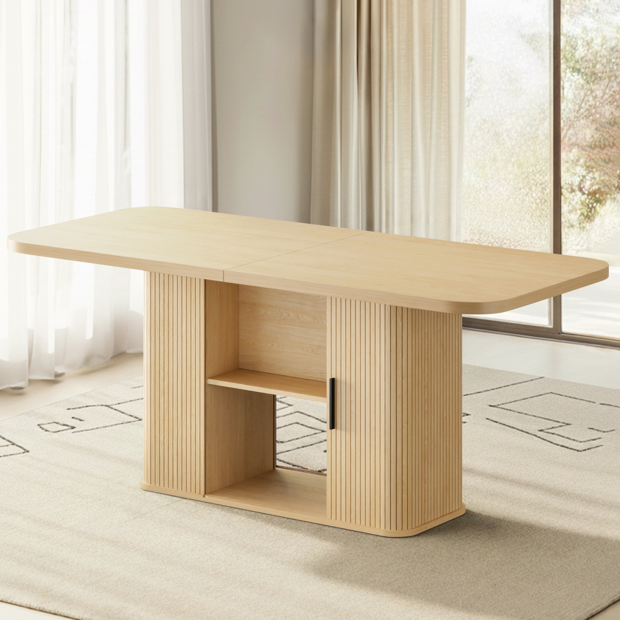 George Oliver 70in Dining Table for 4-6, Expandable Dining Leisure ...