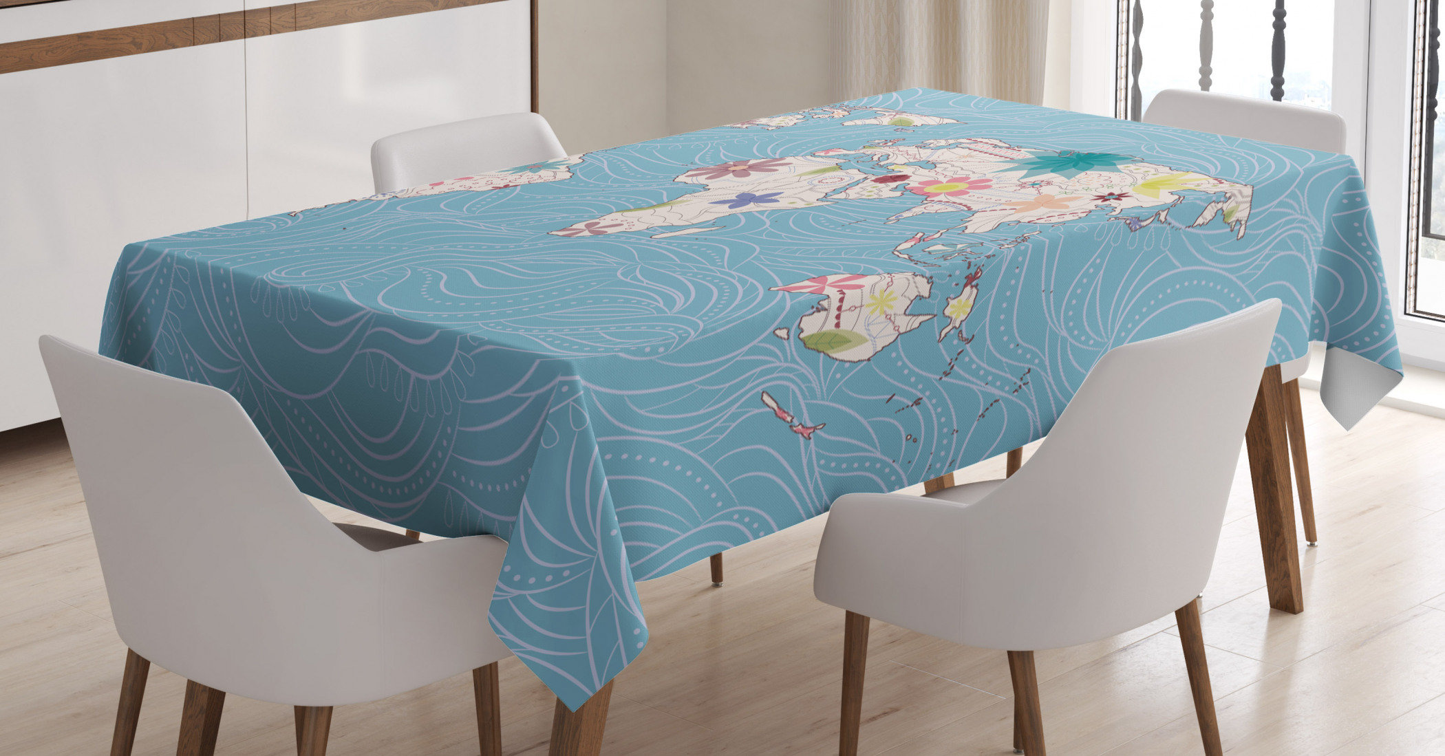 East Urban Home World Map Tablecloth | Wayfair