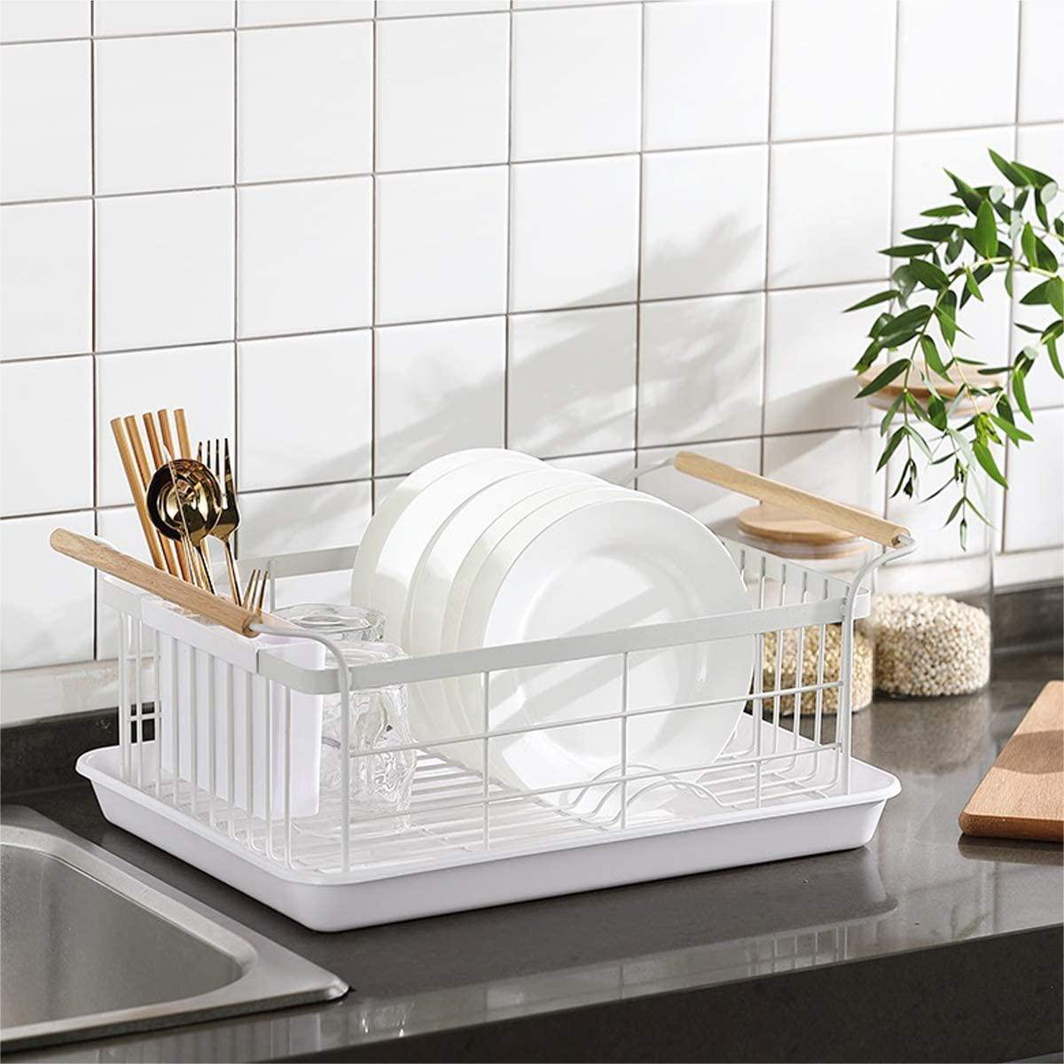 Crestone Kitchen Dish Drainer, Large Drying Rack With Full-Mesh Storage ...
