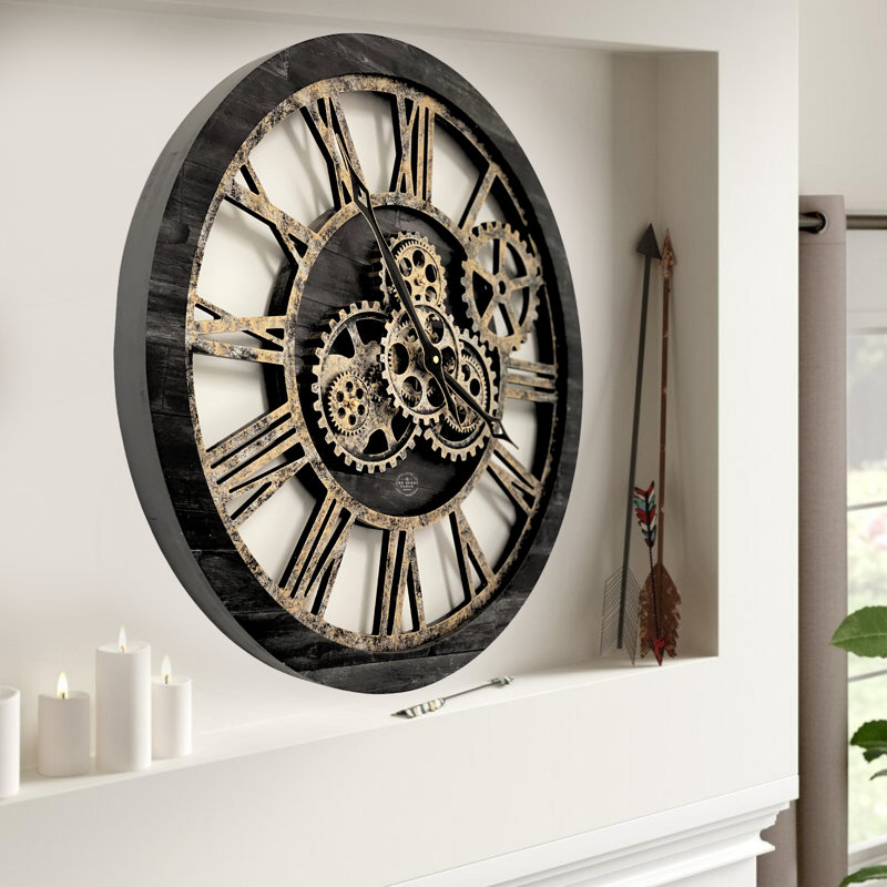 exposed gears wall clock
