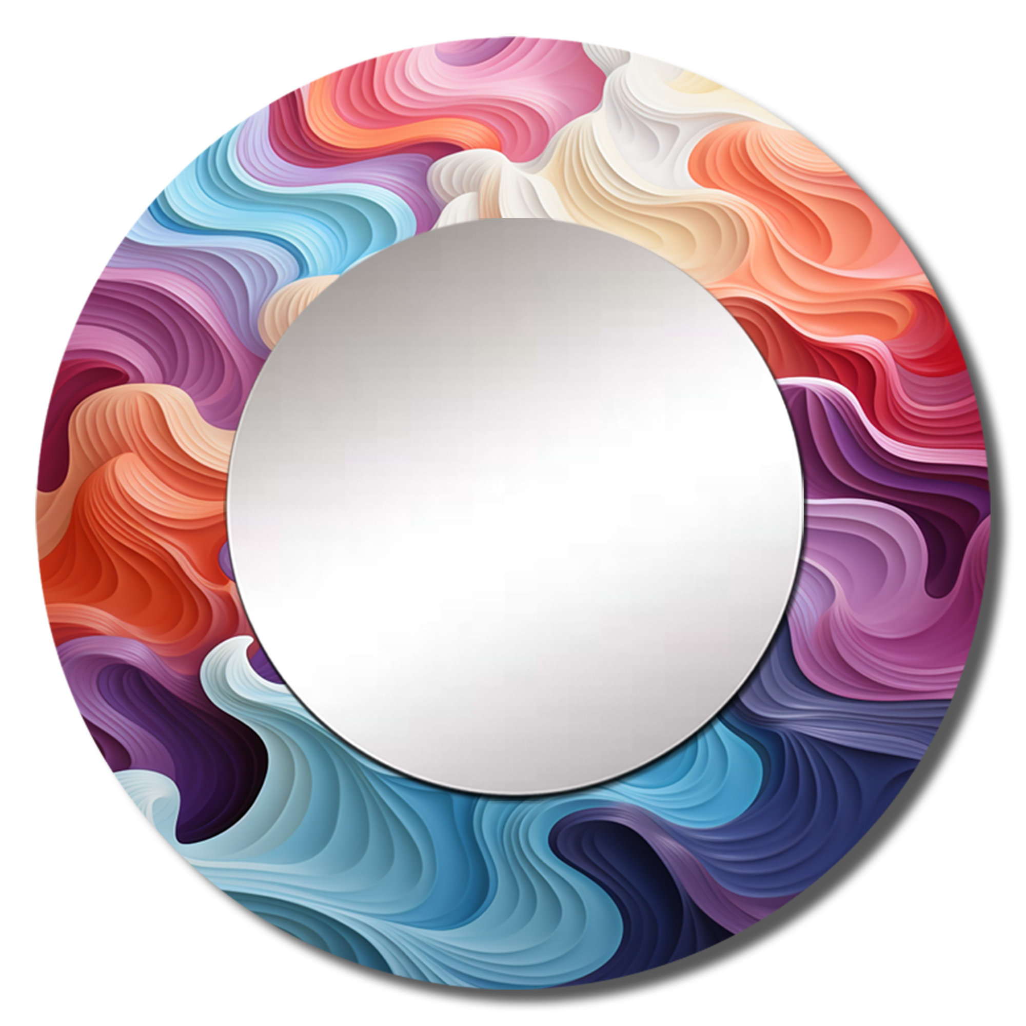 East Urban Home Multicolor Op Art Illusory Depth II - Op Art Round ...