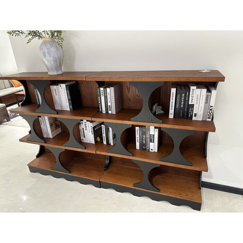 IBYAIH Medieval Style Wood Bookcase For Home Office And Living Room ...