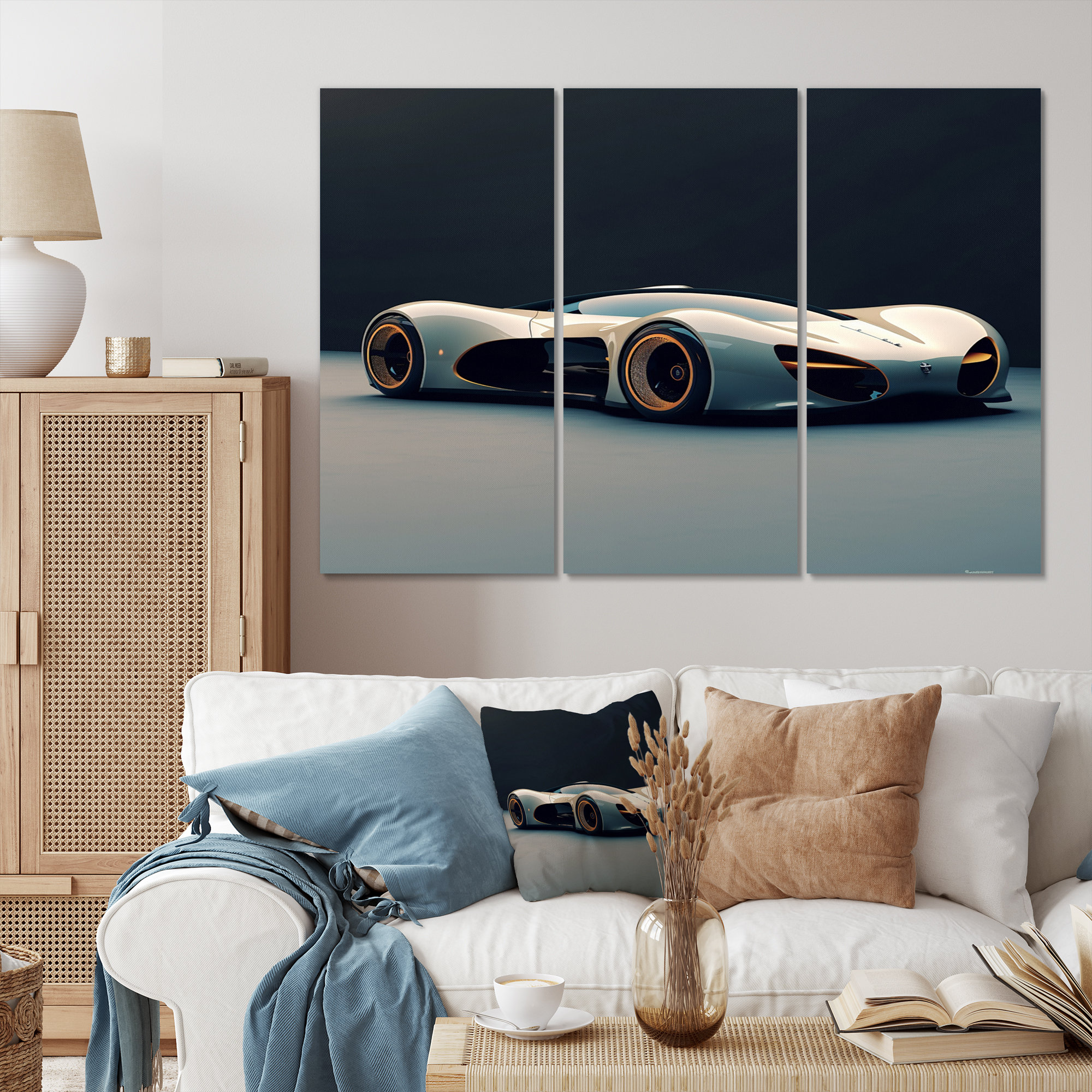 Design Art Futuristic Bugatti Sports Car II - Cars Race Car Canvas Wall ...