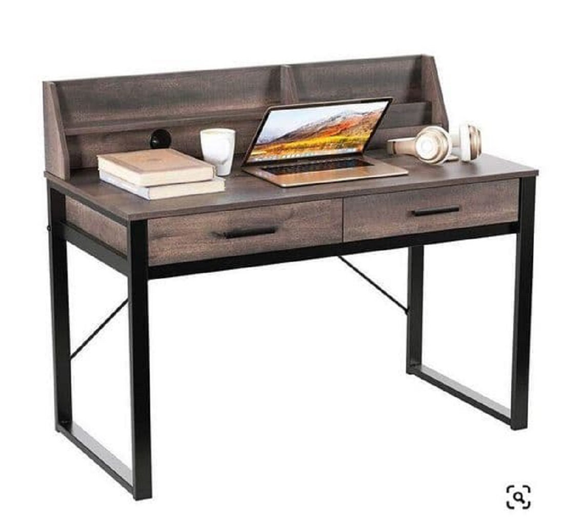 Williston Forge Mandy 106cm W Rectangle Computer Desk with Hutch ...