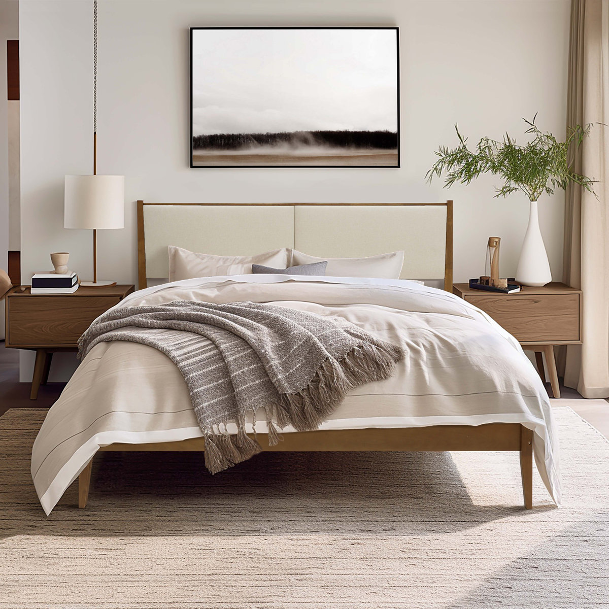 Wade Logan® Brainley Upholstered Panel Bed & Reviews | Wayfair