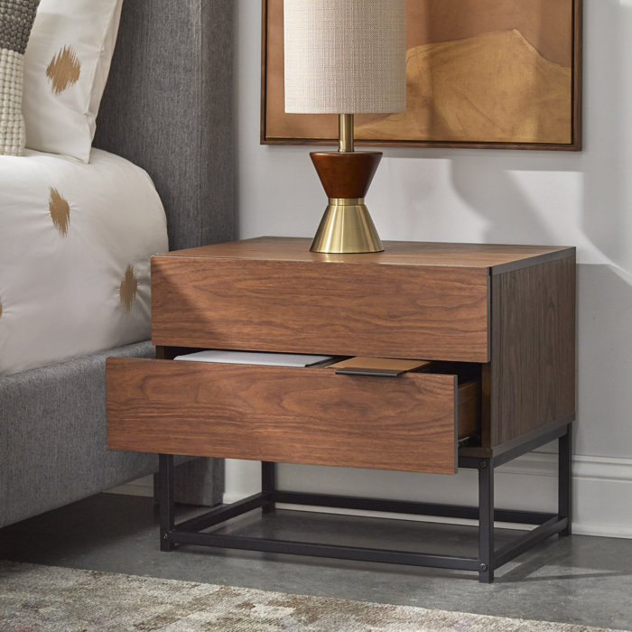 Wade Logan® Ashaunte 2 Drawer NightStand & Reviews | Wayfair