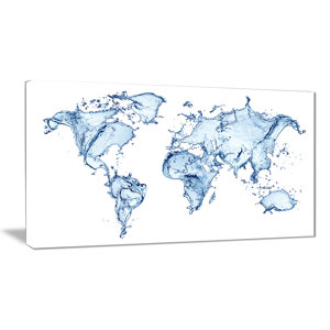 East Urban Home " World Map Water Splash " on & Reviews | Wayfair