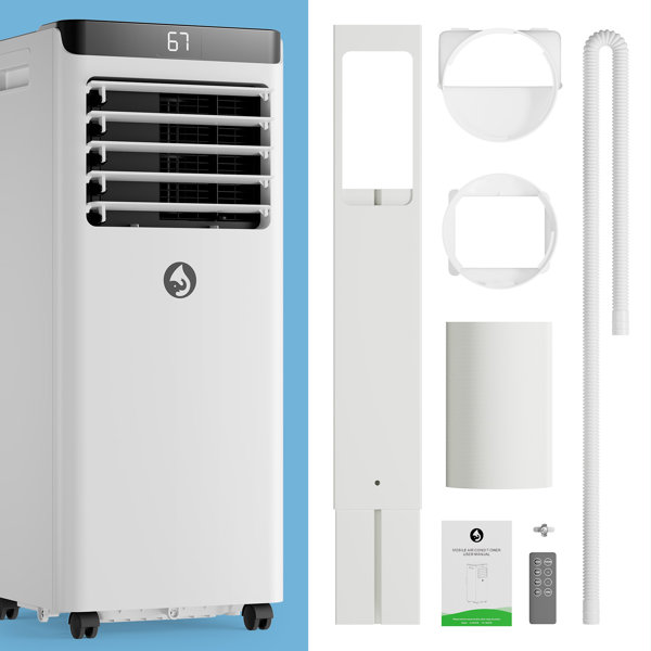 ANDTE Portable Air Conditioner, 10,000 BTU ASHRAE, Remote & Window Kit ...