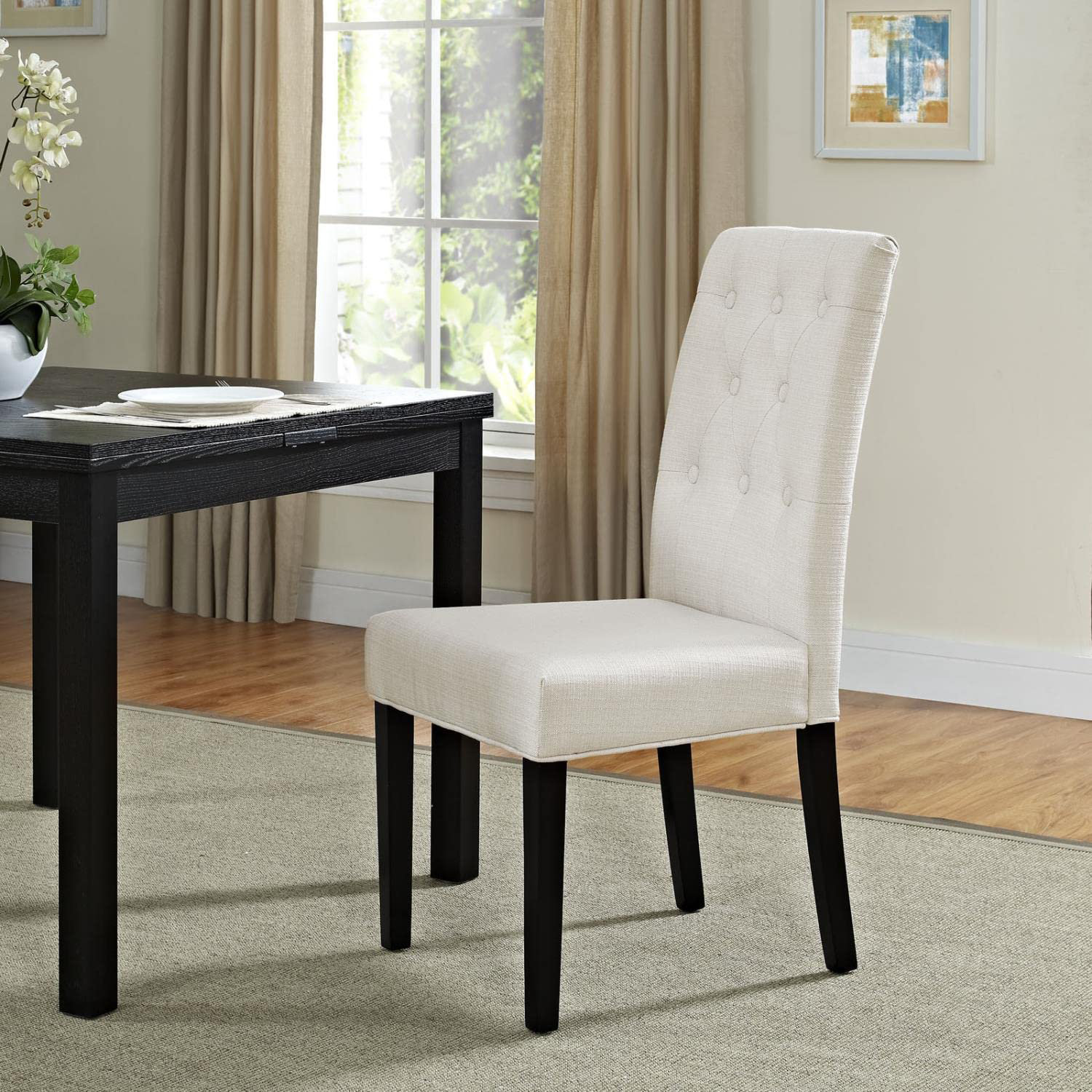 Lark Manor Cutten Fabric Upholstered Back Parsons Chair Dining Chair ...