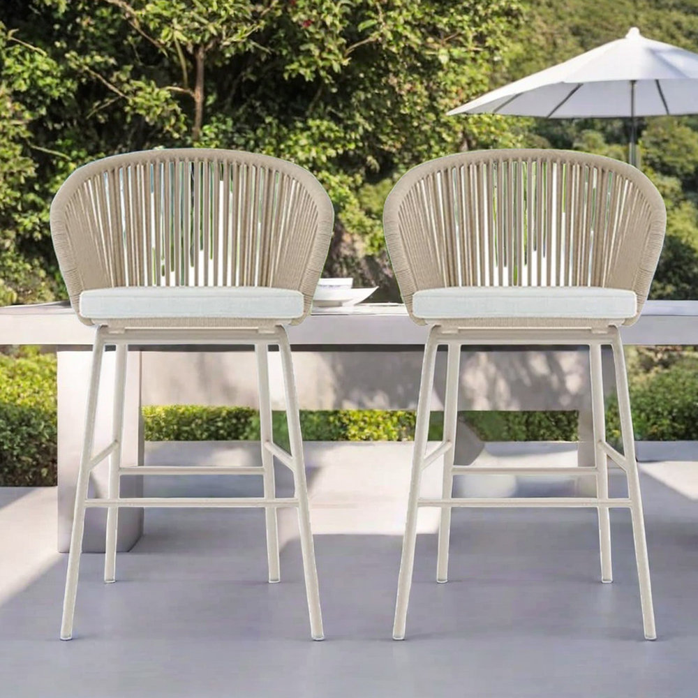 Elegant Home Furnishings.s Leisure braided rope patio bar chair | Wayfair