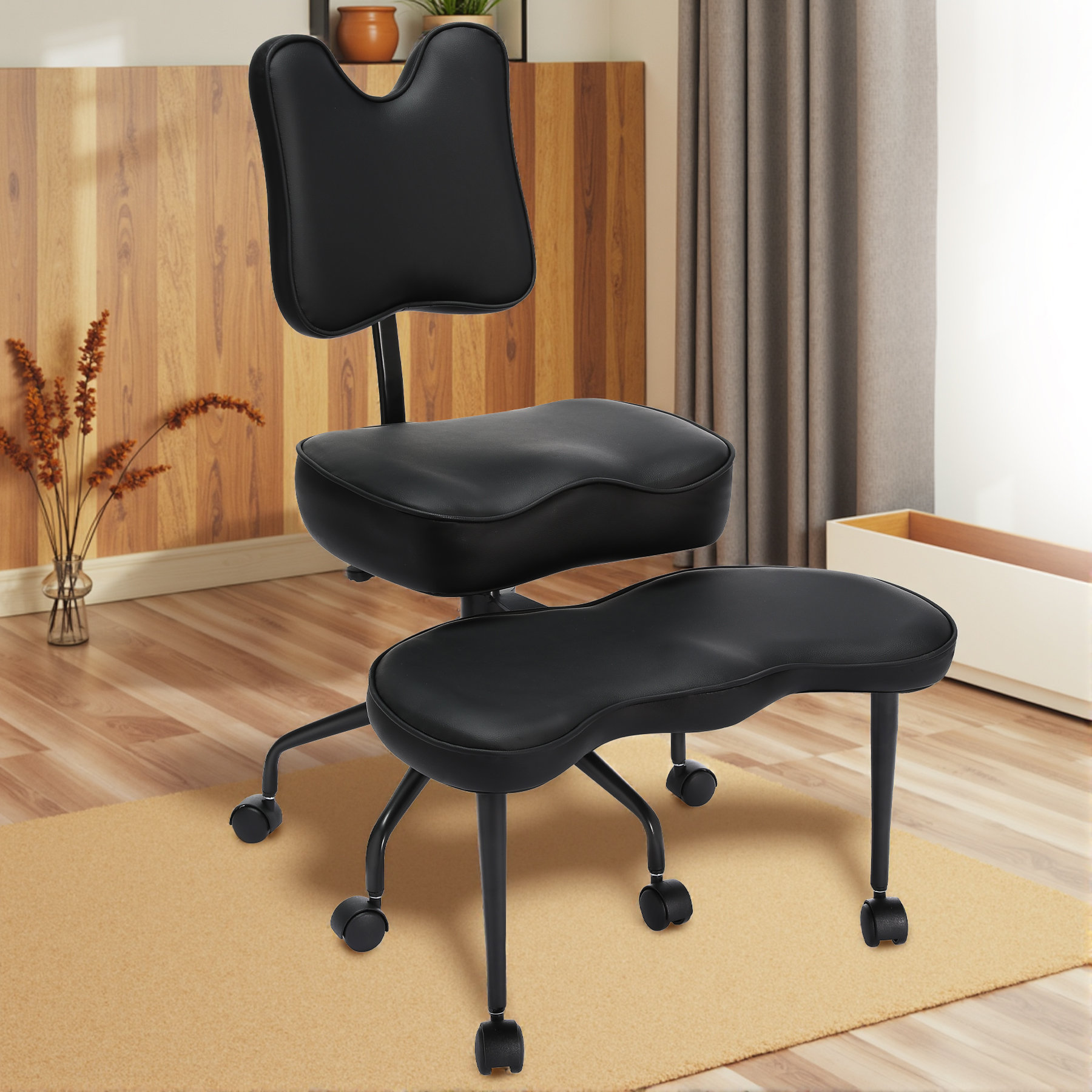 Inbox Zero Cross Legged Meditation Chair With Wheels, Office Chair ...