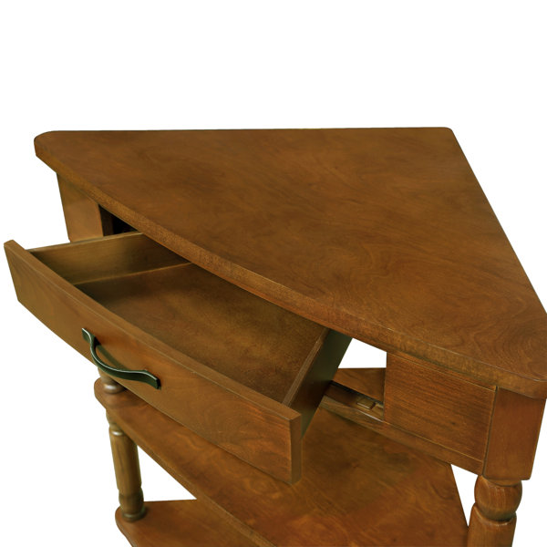 Darby Home Co 33.8'' Small Triangle Corner Table, Wood Corner Side ...