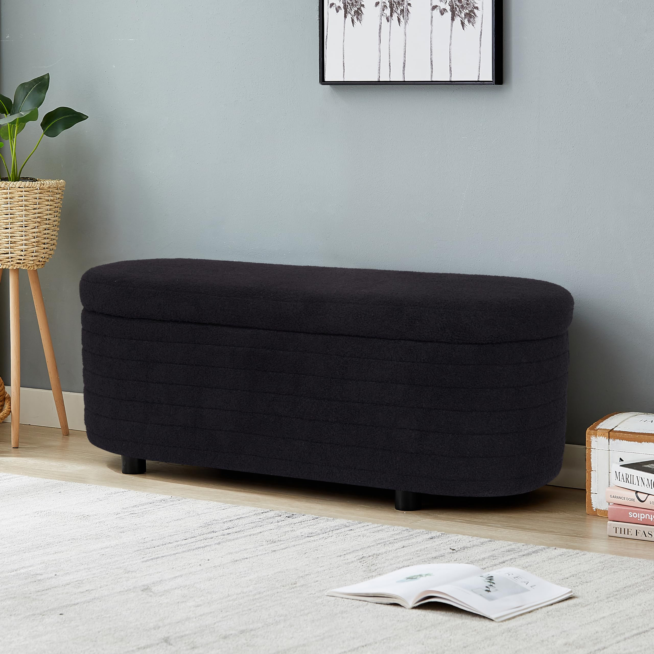 Latitude Run® Quincie Upholstery Flip Top Storage Bench Wayfair
