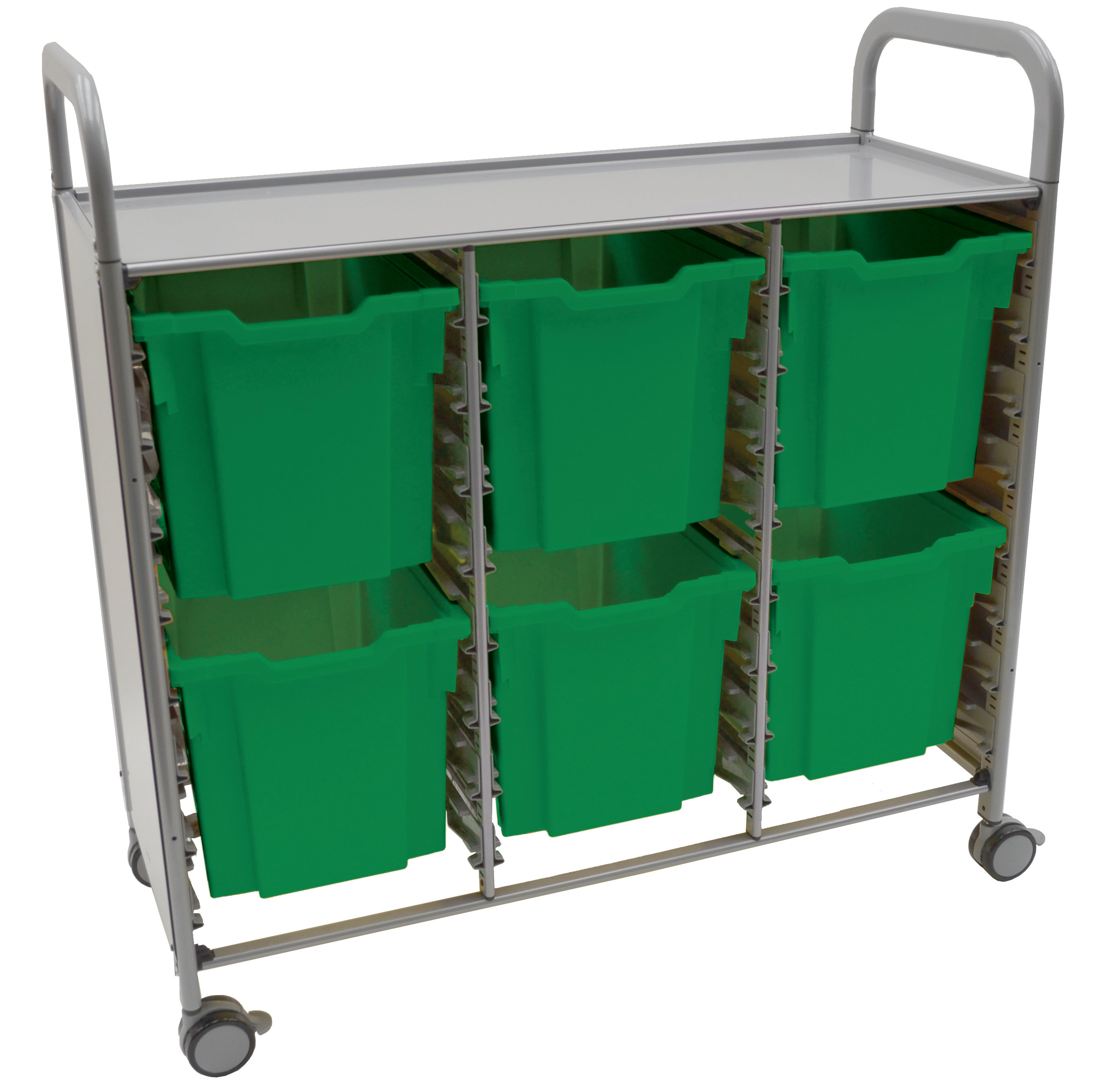 Gratnells Callero Plus Treble Column 6 Compartment Tote Tray Cart with ...