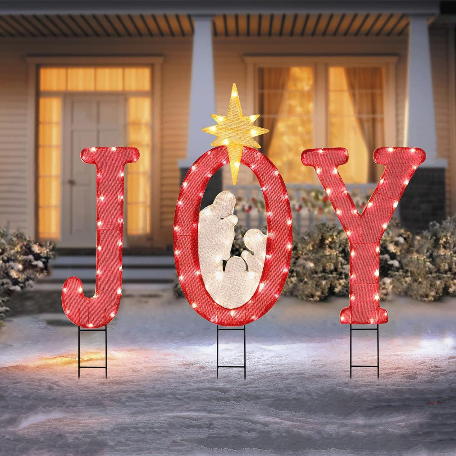 The Holiday Aisle® Joy Christmas Nativity Yard Sign Set - 3PCS 45 Inch ...