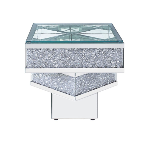 HomeRoots 23'' Tall Glass Pedestal End Table | Wayfair