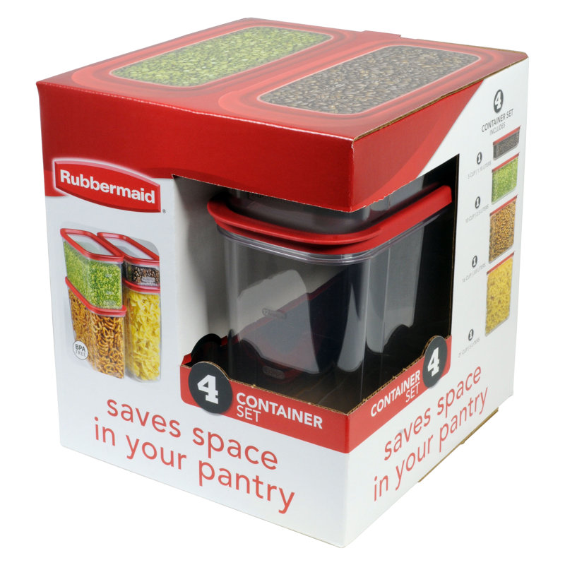 Rubbermaid Modular Canisters, Food Storage Containers, Racer Red, 8 ...