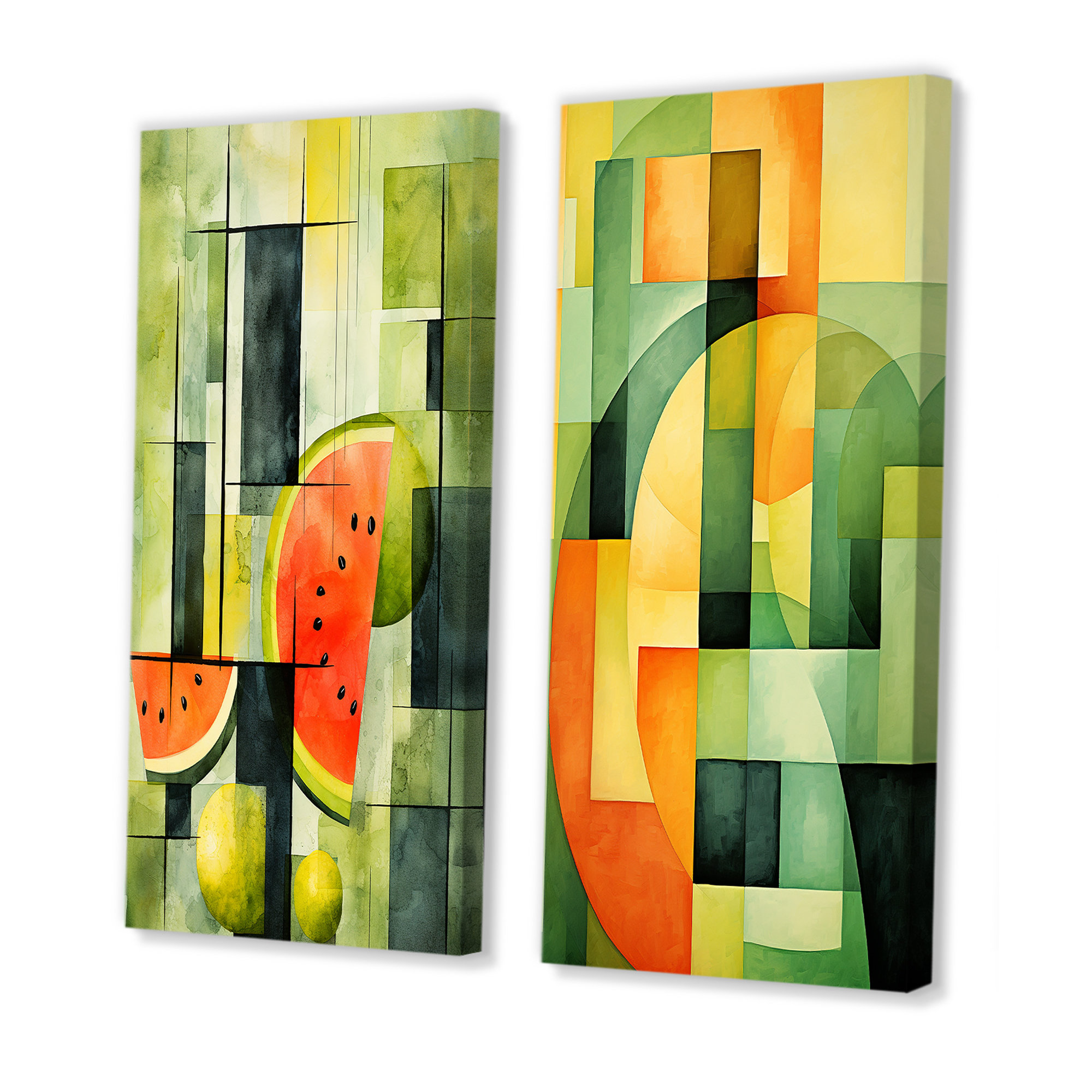 Bay Isle Home™ Green And Yellow Watermelon Pattern IV - Melon Wall Art ...