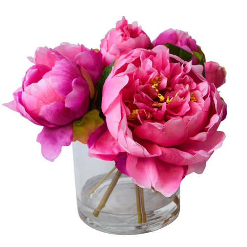 T&C Floral Company Fresh Cut Perserved Moss And Geode Peony Arrangement ...
