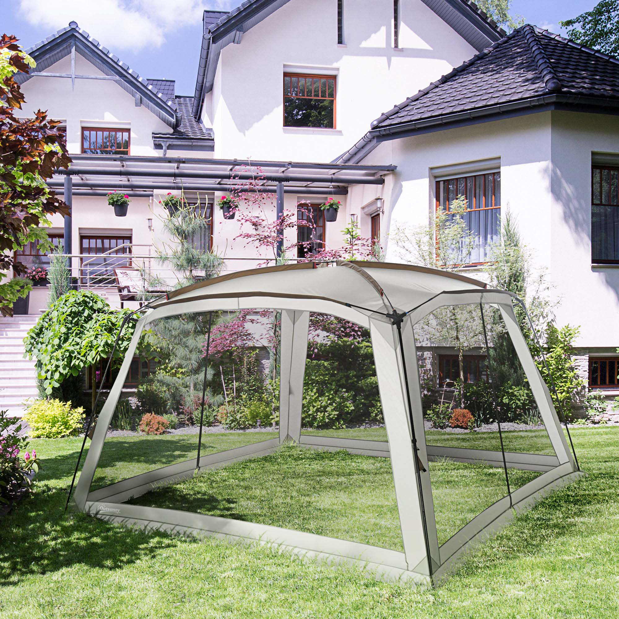 Galibens Outsunny 12' X 12' Screen House Room, UV50+ Screen Tent With 2 ...