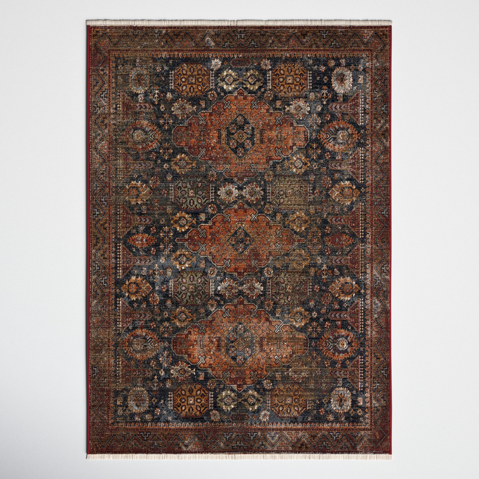 Joss & Main Miko Soft Power-Loomed Oriental Area Rug with Distressed ...