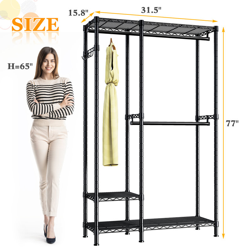 Rebrilliant Mehakh 77"H Heavy-duty Clothes Racks & Garment Racks | Wayfair