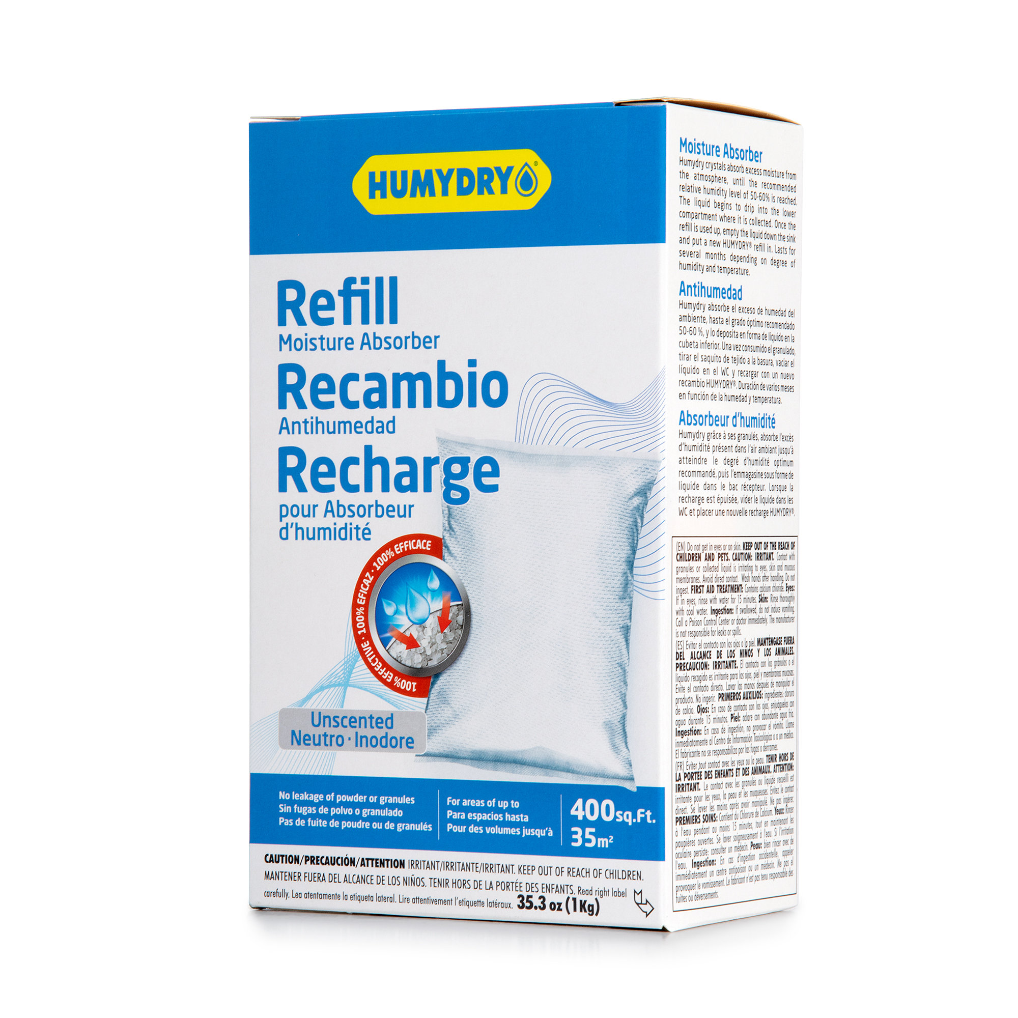 Humydry 2.2 Pints per Day Moisture Absorber Dehumidifier for Rooms up ...