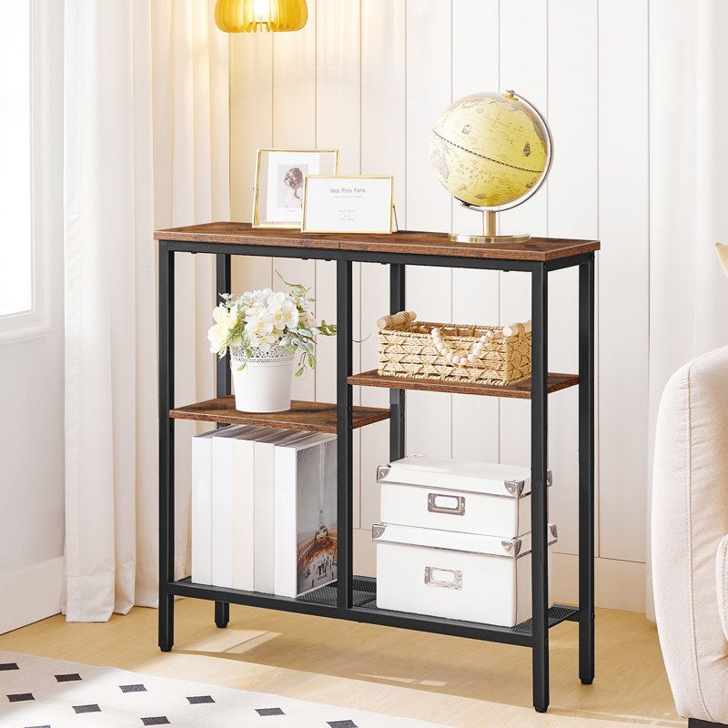 Winston Porter Dadash 29.5" Small Console Table with Metal Mesh Shelf ...